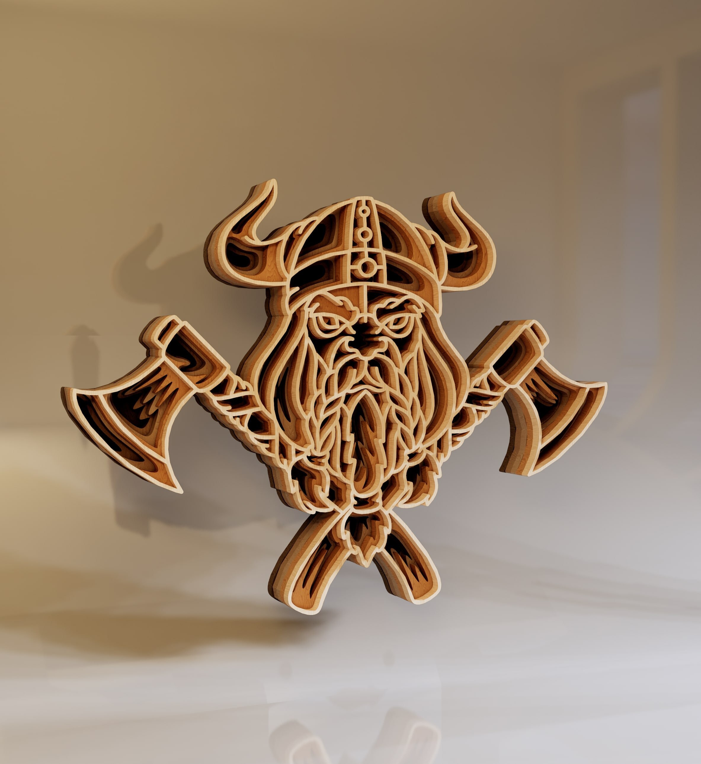 Viking 3D Multilayer SVG, Laser Cut File, Viking Digital Decor, Gift ...