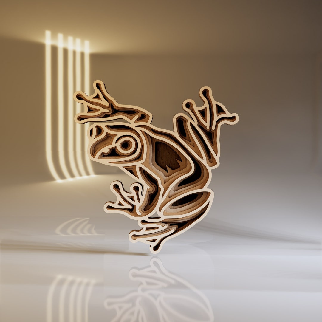 Frog SVG Layered 3D File, Mandala Laser Cut Files, Craft Home Decor ...