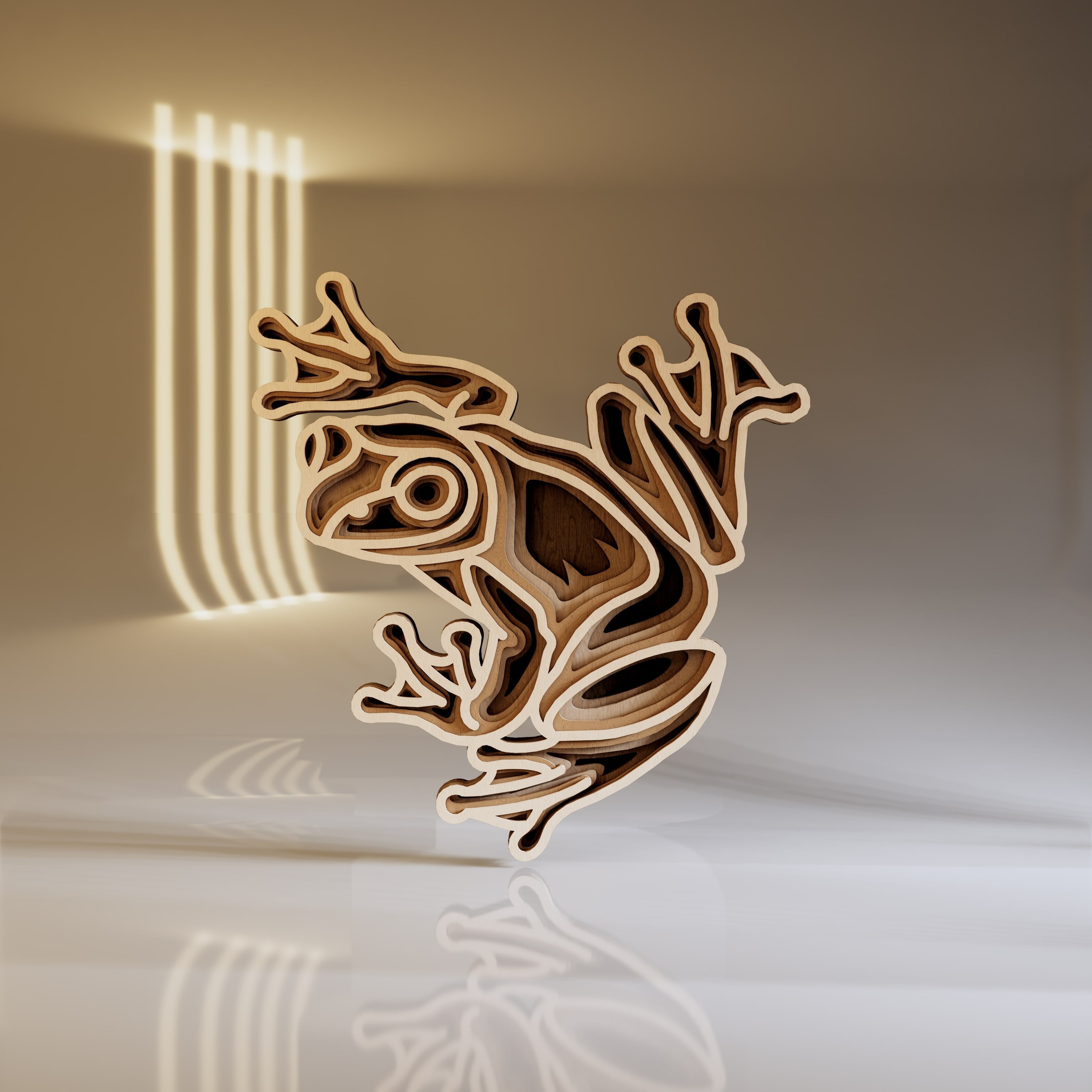 Frog SVG Layered 3D File, Mandala Laser Cut Files, Craft Home Decor ...