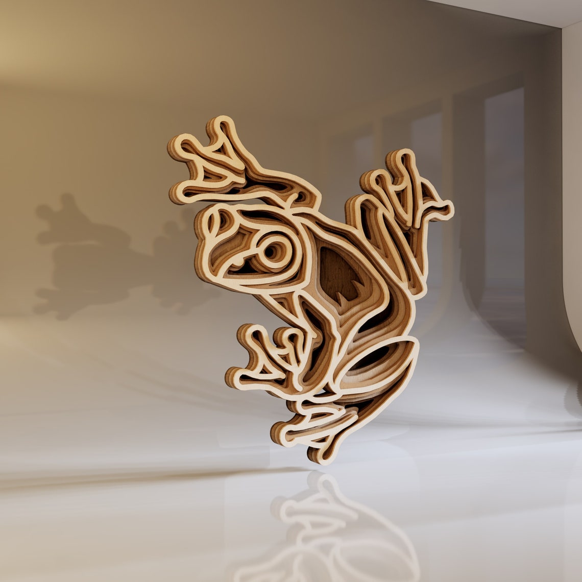 Frog SVG Layered 3D File, Mandala Laser Cut Files, Craft Home Decor ...