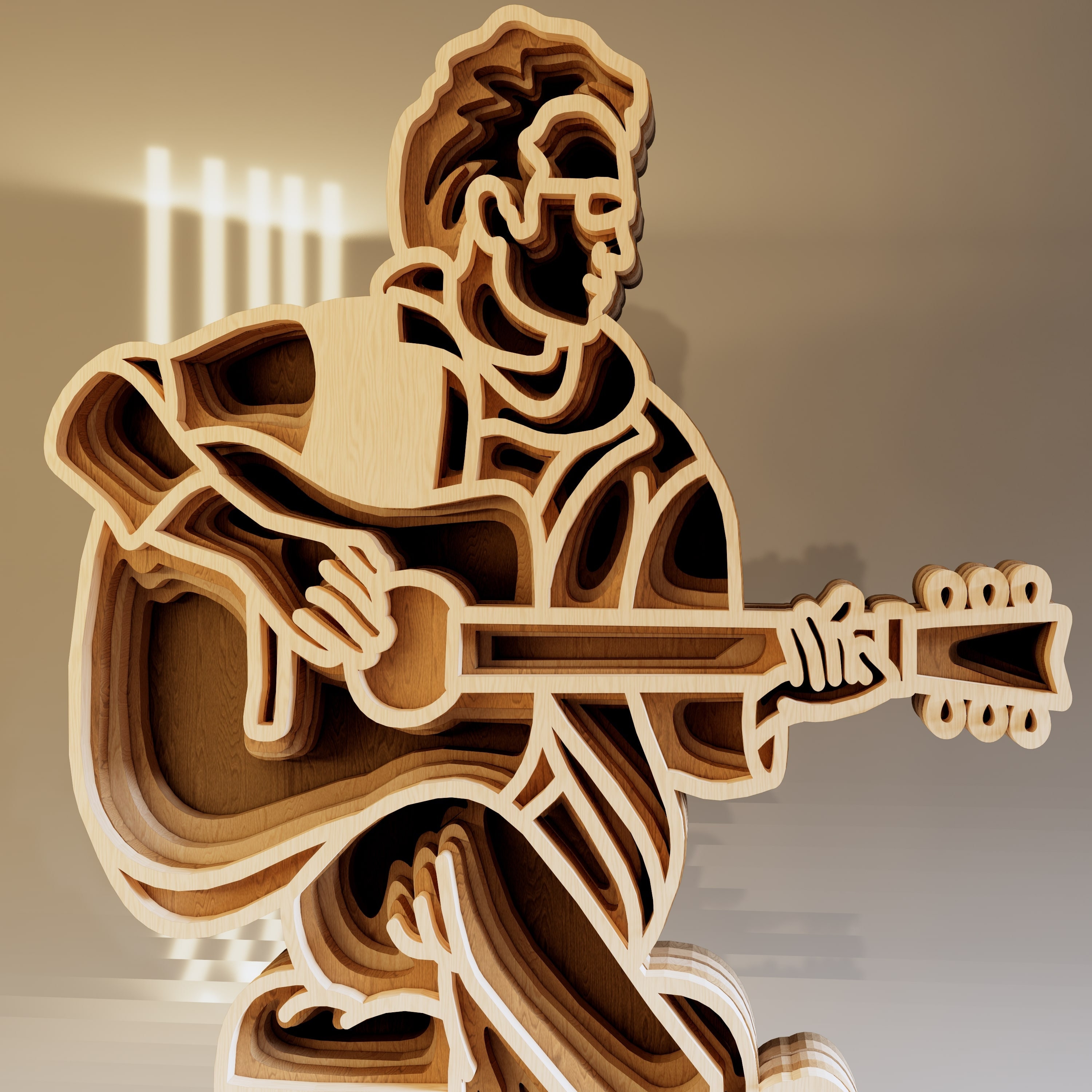 3D Musician Multilayer SVG, Laser Cut File, Craft Gift, Music ...