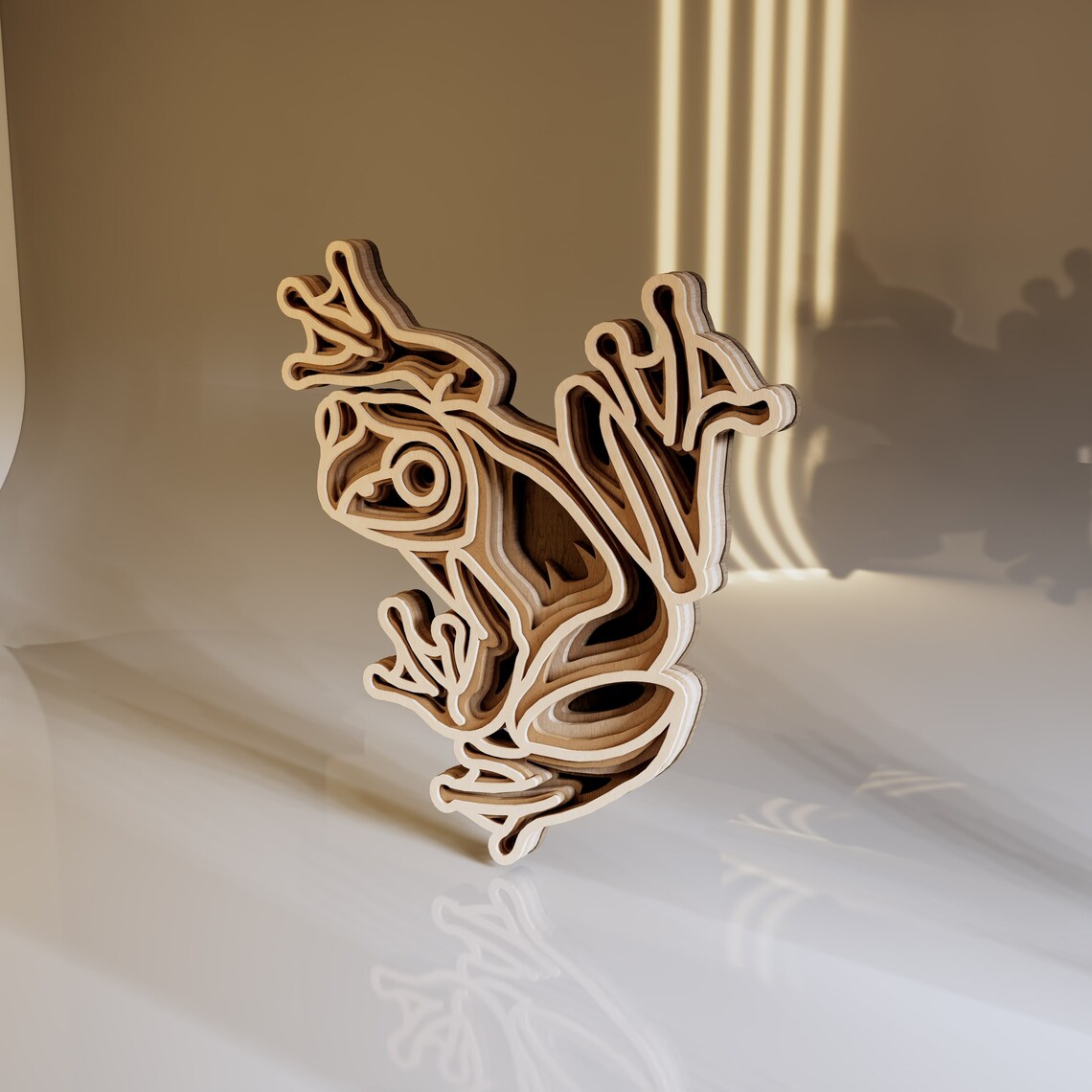 Frog SVG Layered 3D File, Mandala Laser Cut Files, Craft Home Decor ...