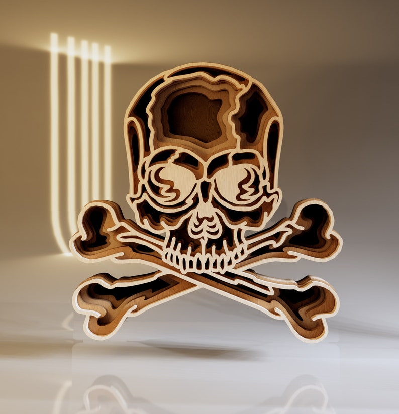 Skull 3D Multilayer SVG, Laser Cut File, Skull Digital Art, Gift for ...