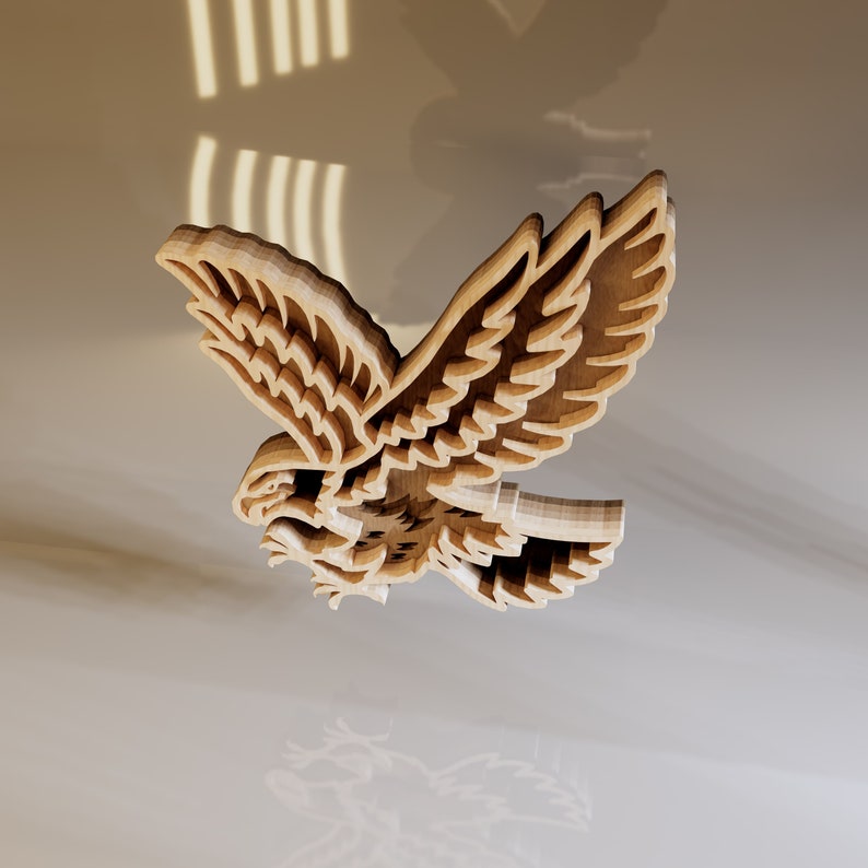 Eagle 3D Multilayer SVG, Laser Cut File, Eagle Bird Digital Art, Gift ...