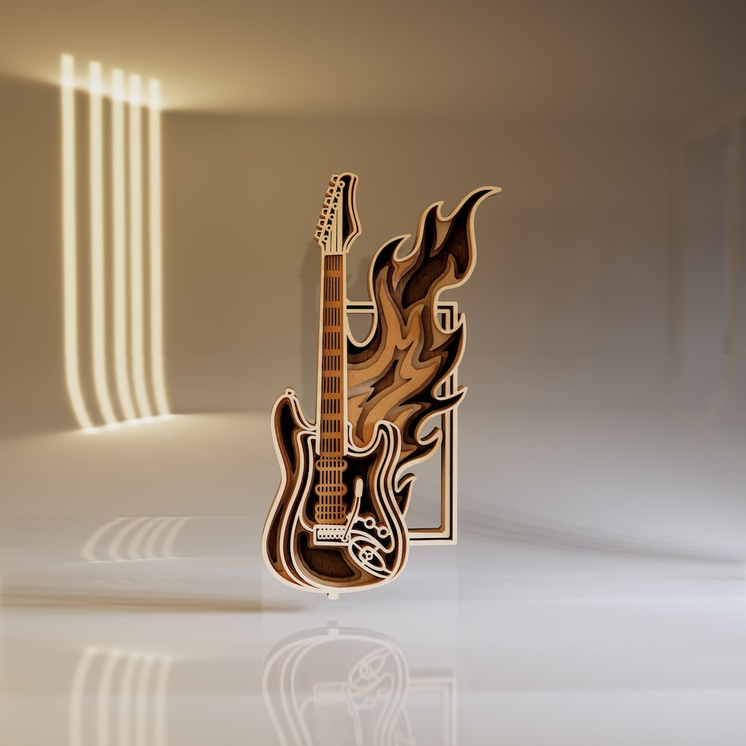 Guitar 3D Layered SVG Multilayered File, Laser Cut File, Music SVG ...