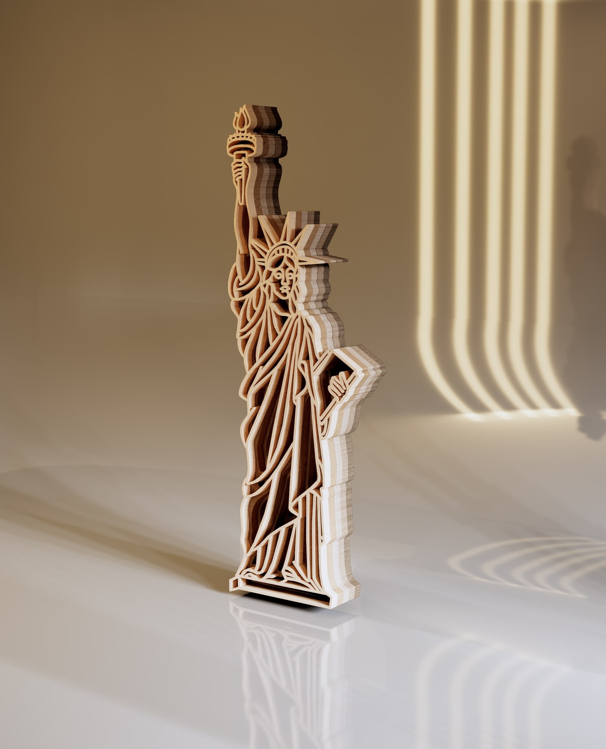 Statue of Liberty SVG Layered 3D File, Laser Cut Files, Craft Home ...