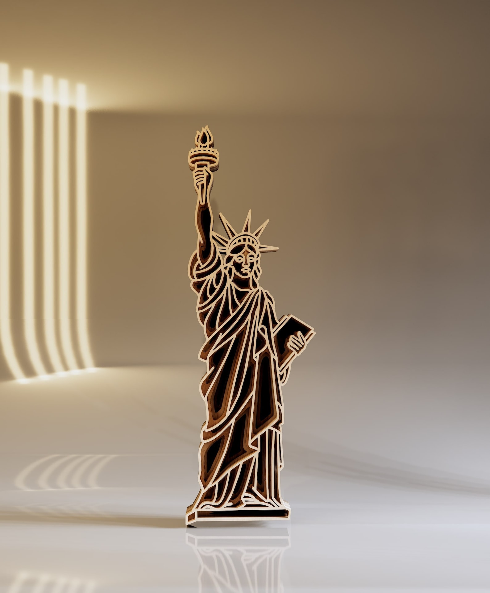Statue of Liberty SVG Layered 3D File, Laser Cut Files, Craft Home ...