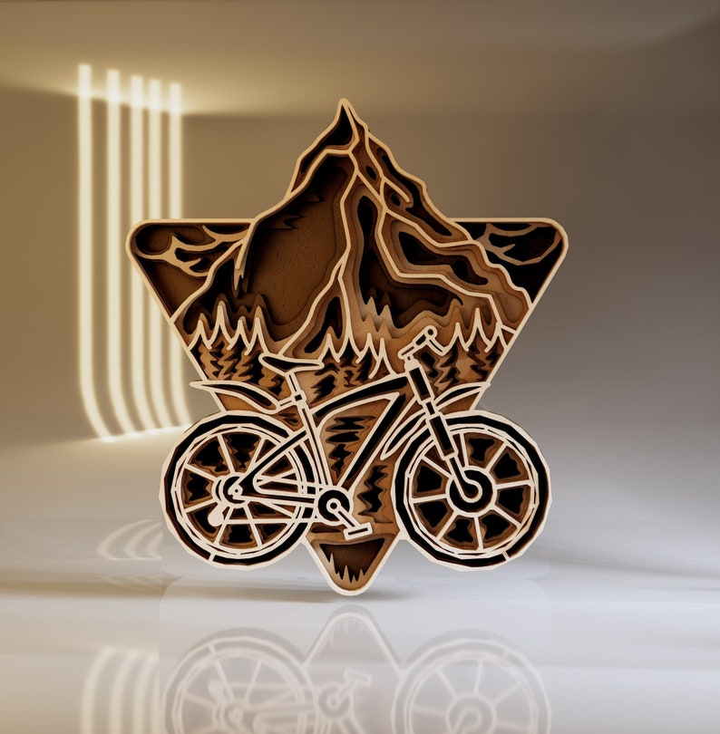 Bicycle 3D Layered SVG File, Laser Cut File, Bicycle Craft Gift ...
