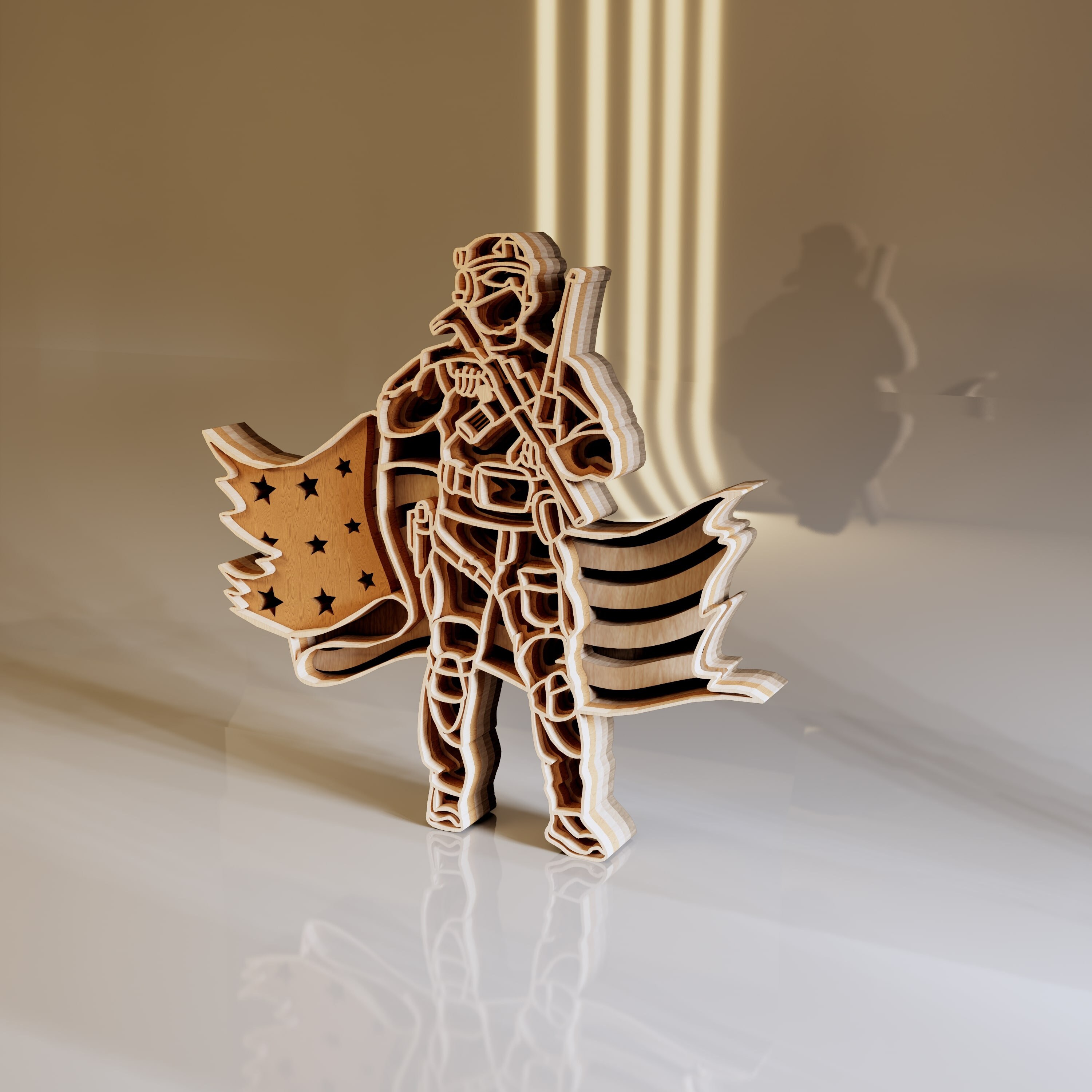 Soldier 3D Multilayer SVG Laser Cut File, Unique Gift for Crafter ...