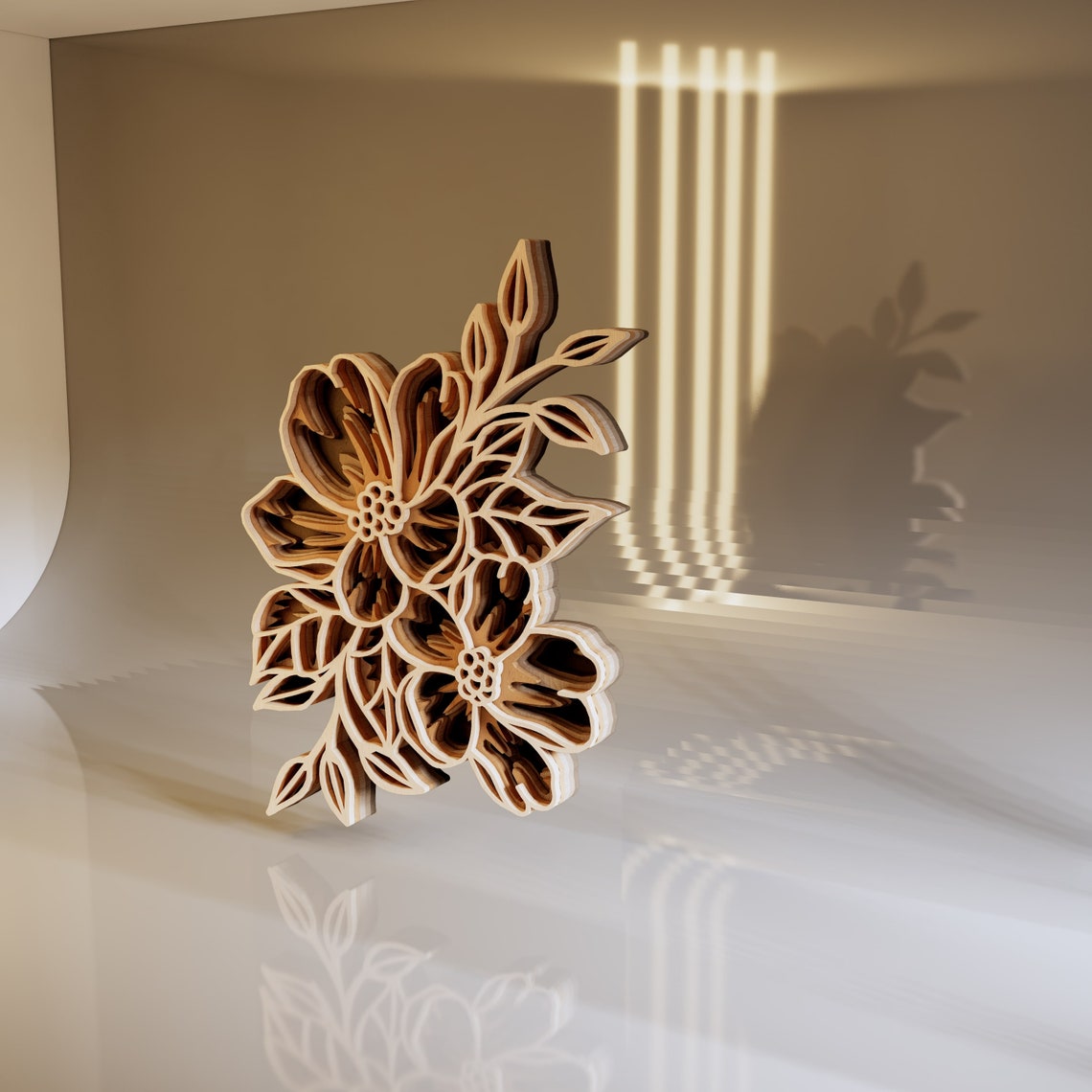 Flowers 3D Multilayer SVG, Laser Cut File, Flowers Digital Art, Gift ...