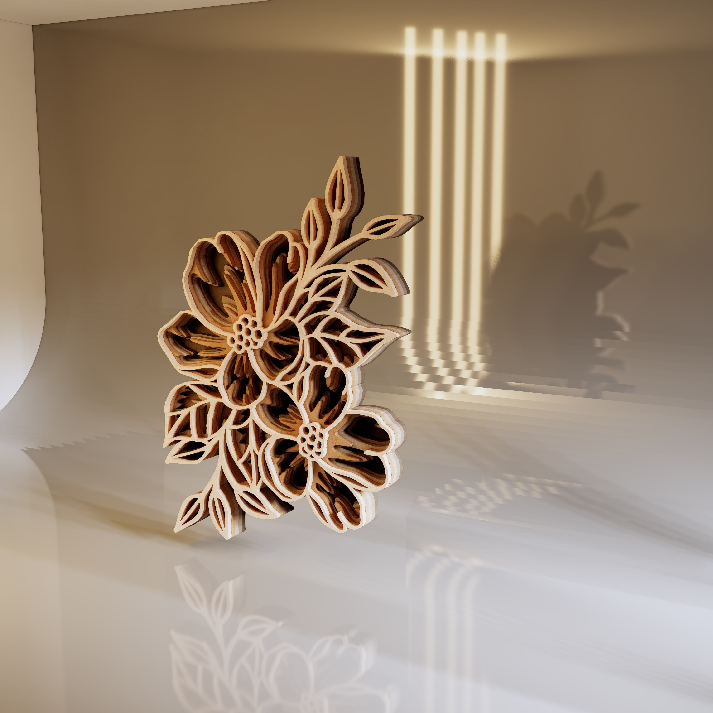 Flowers 3D Multilayer SVG, Laser Cut File, Flowers Digital Art, Gift ...