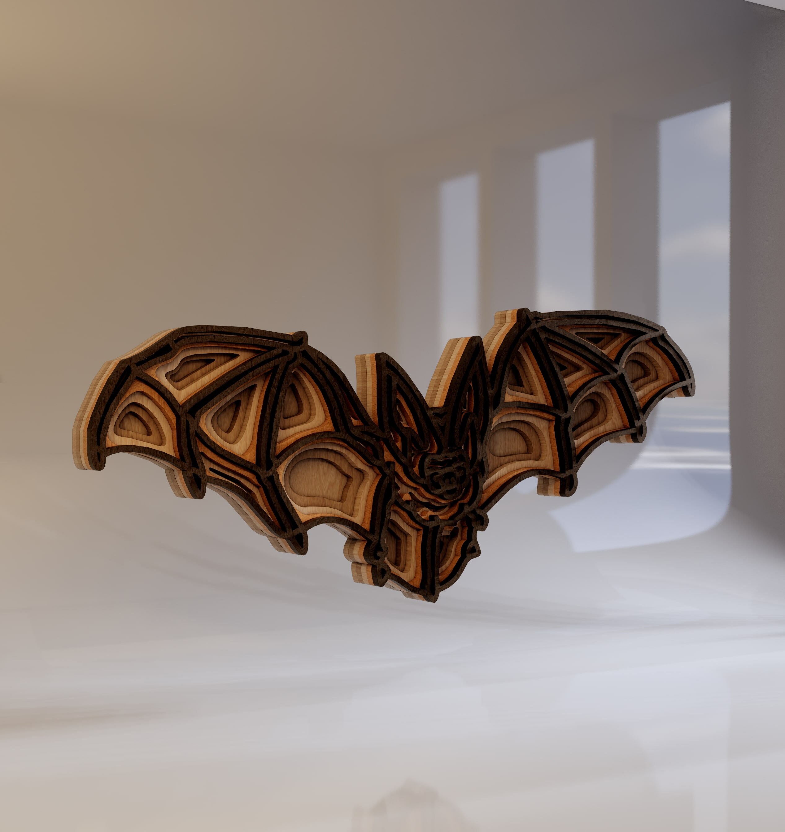 Bat 3D Layered SVG File, Laser Cut File, Bat Mandala, Instant Download ...