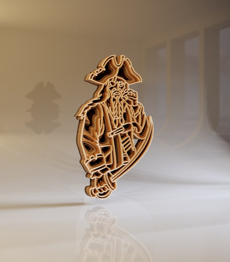Pirate 3D Layered SVG Laser Cut File, Unique Gift for Crafter, Digital ...