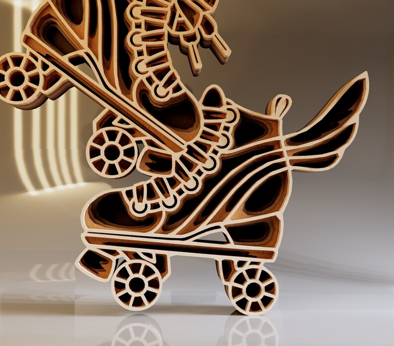 Roller Skates 3D SVG Multilayered Laser Cut File, Skates SVG, Instant ...