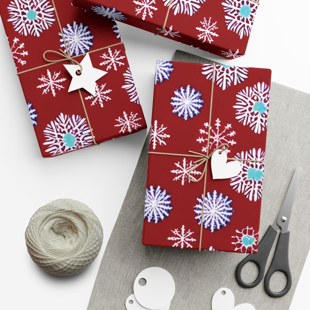 Festive Wrap Wonderland 'vintage in Red' Gift Wrap - Etsy