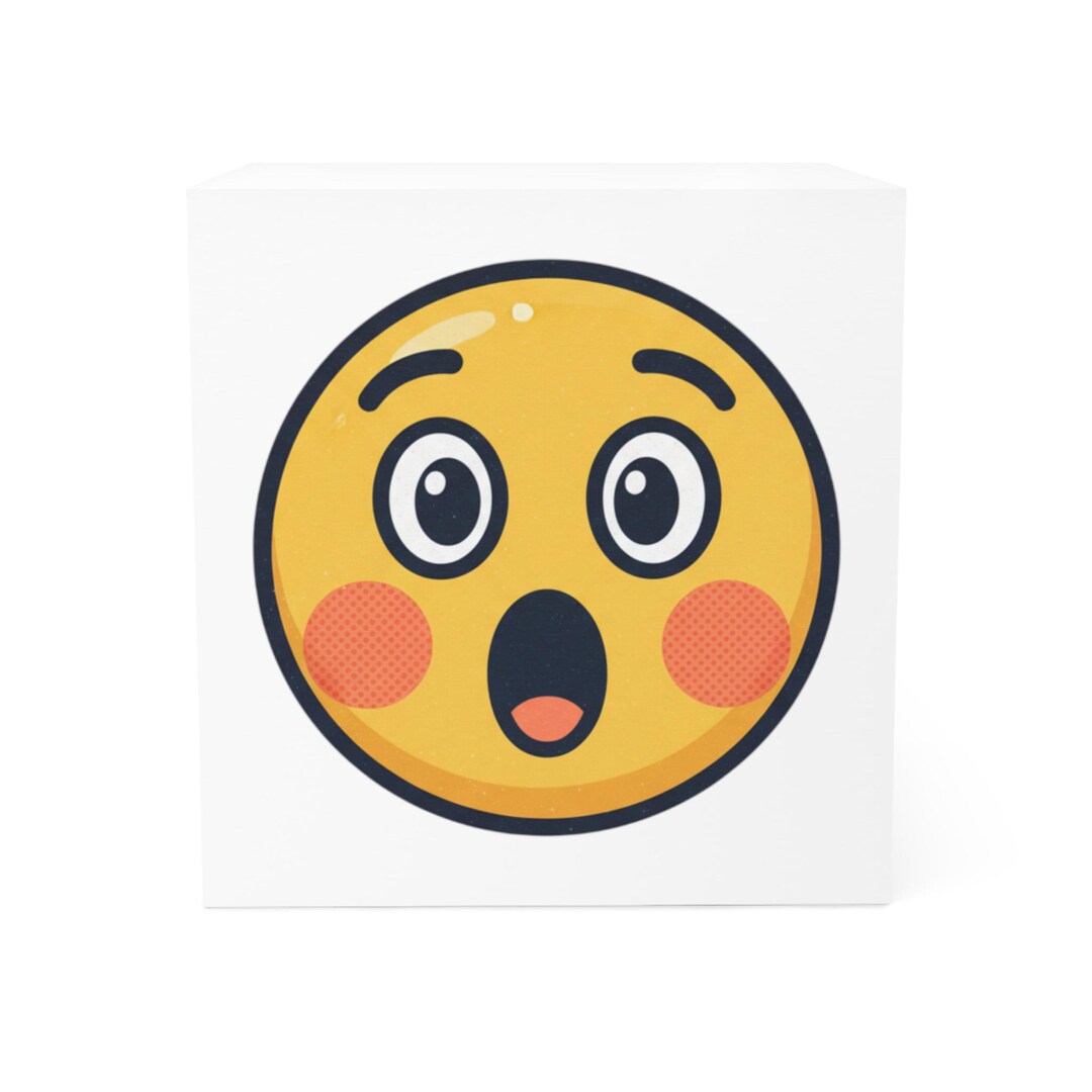 Sticky Note Cube Surprised Emoji Note Cube - Etsy