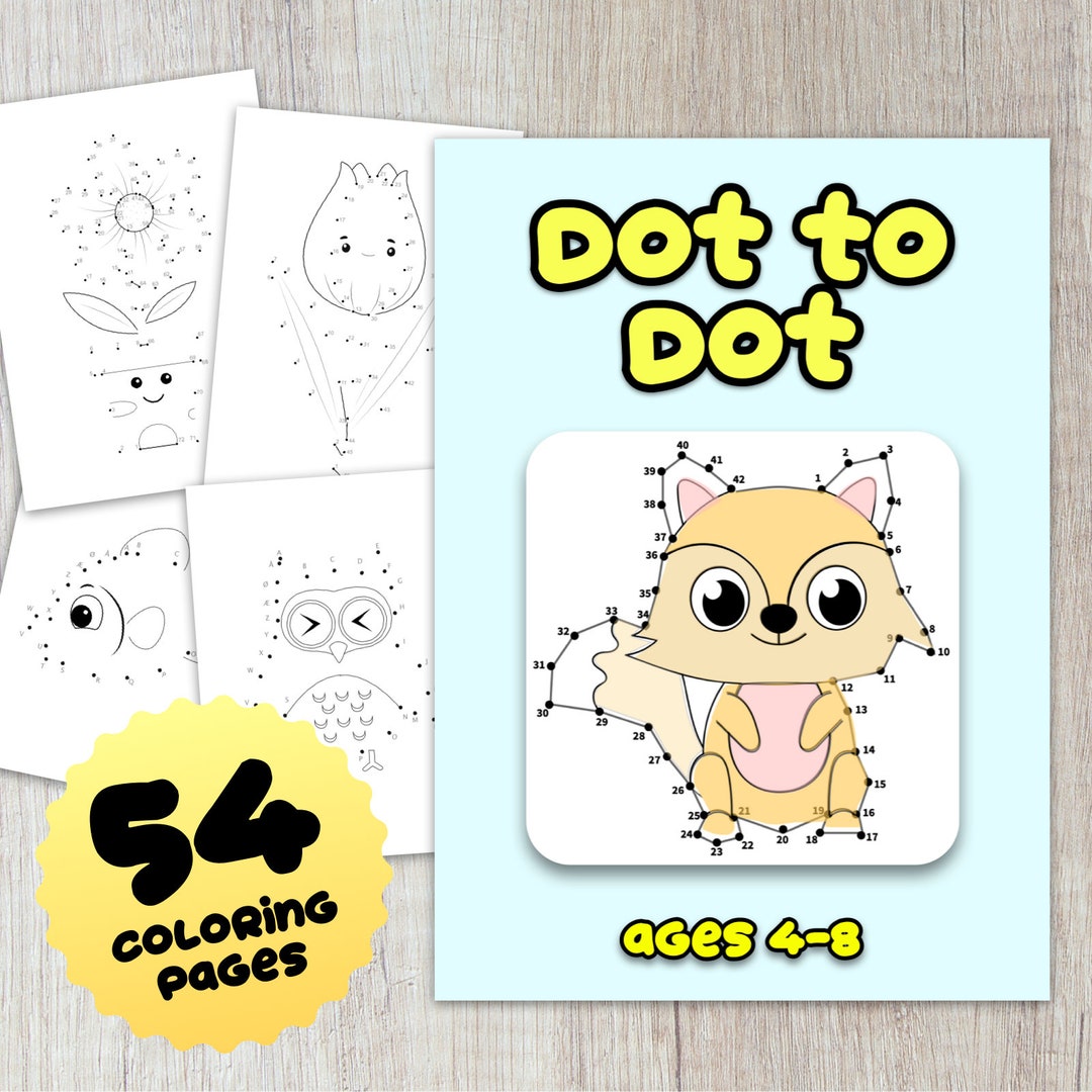 Dot to Dot Activity Book Kids Fun - Etsy