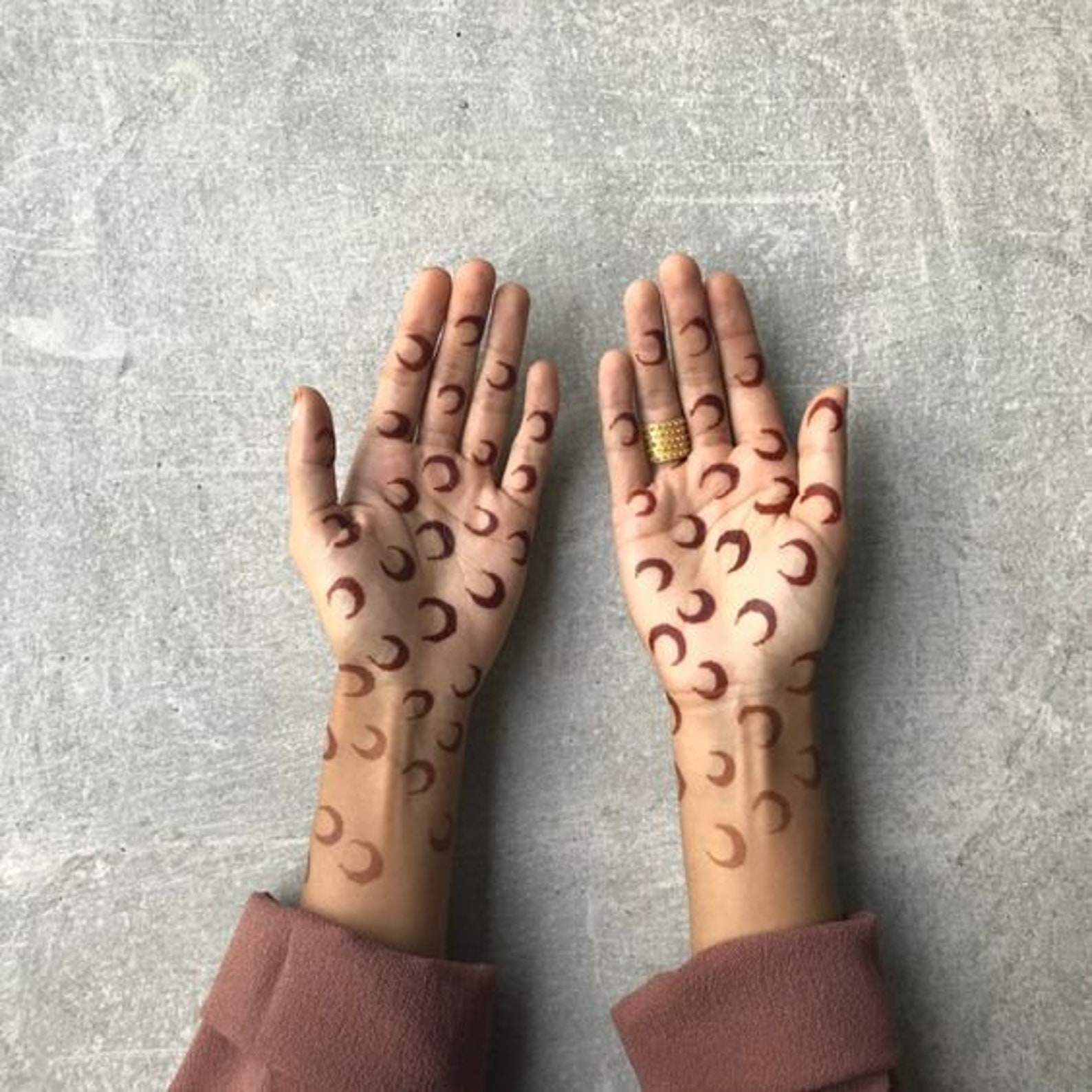 Moon Shape, Modern Henna Stencils Easy to Apply - Etsy