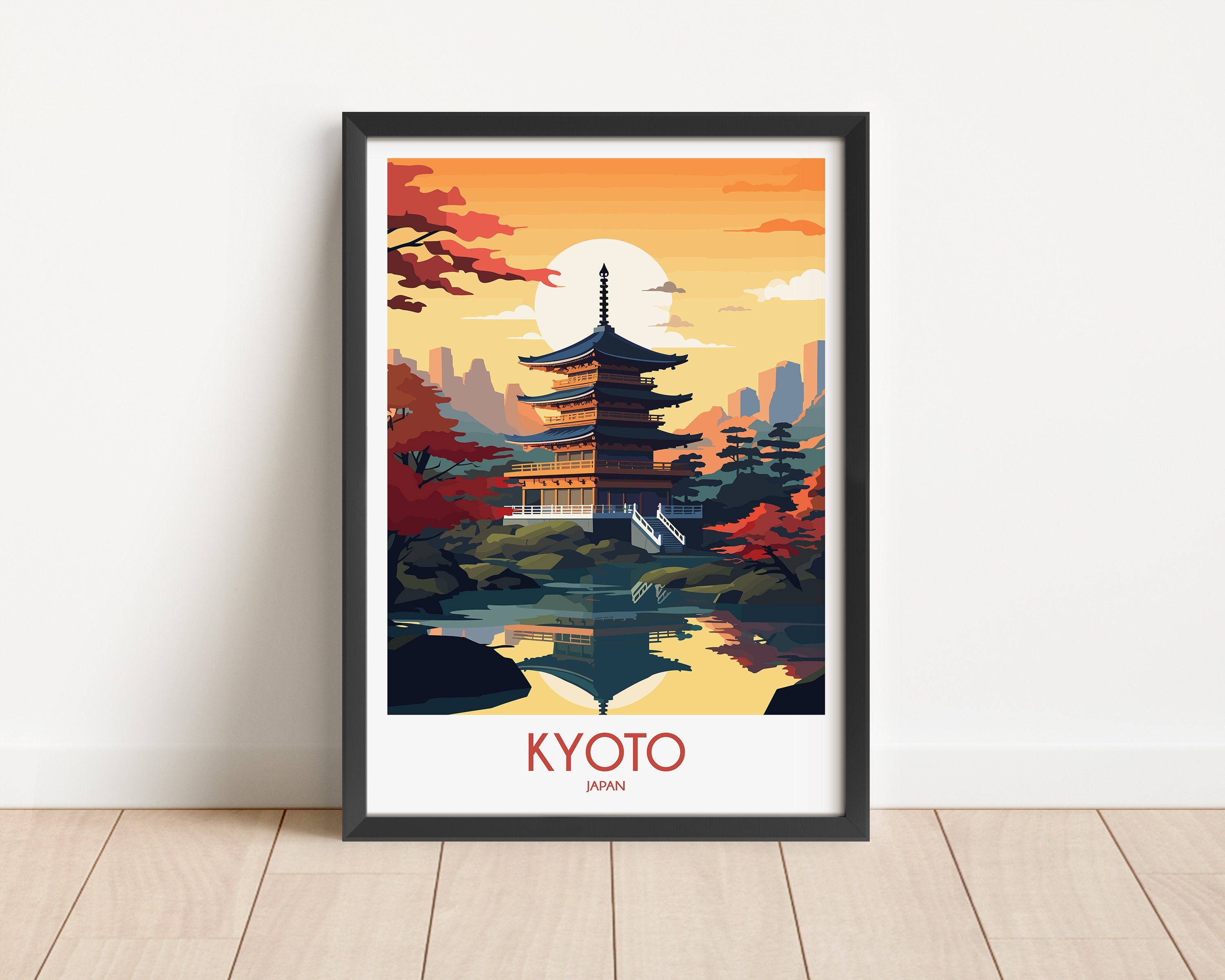 Kyoto Travel Poster Kyoto Travel Print Japan Travel Poster Japan Travel Print Wall Art Art Decor ...