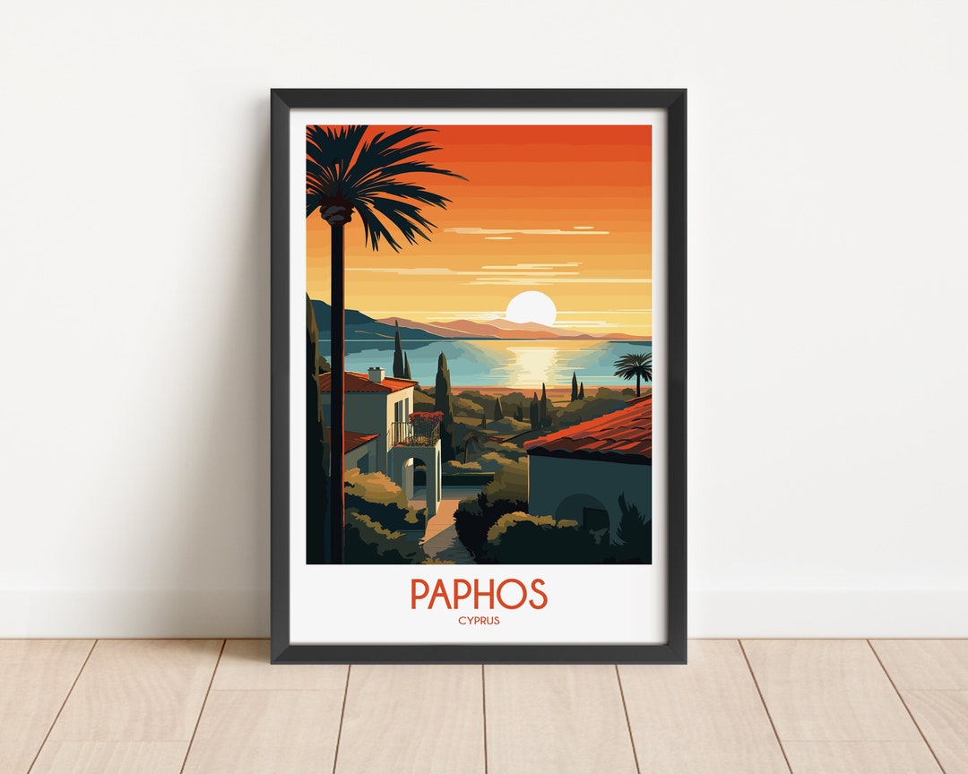 Paphos Travel Poster Paphos Travel Print Cyprus Travel Poster Cyprus ...
