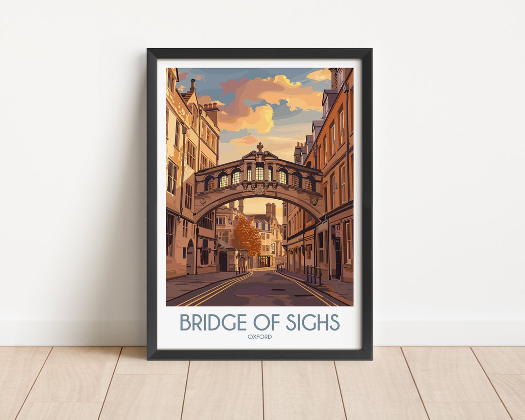 Bridge of Sighs Travel Poster Bridge of Sighs Travel Print Oxford ...