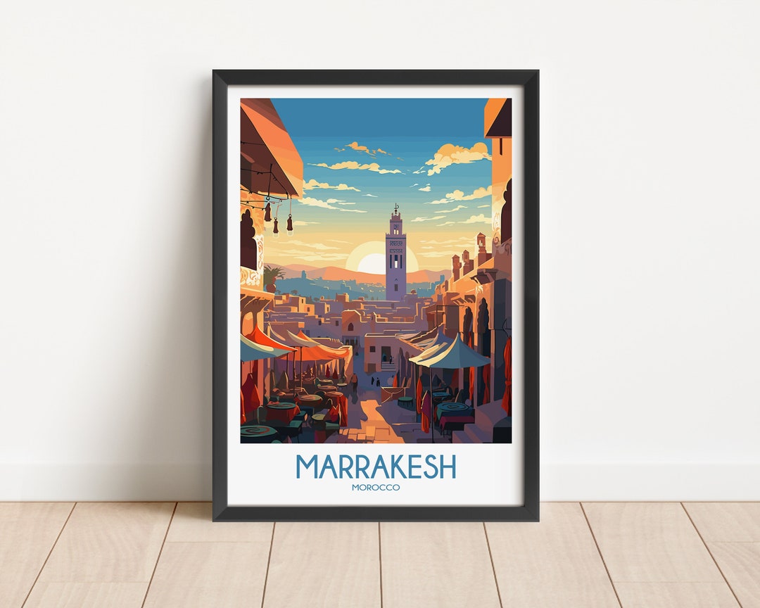 Marrakesh Travel Poster Marrakesh Travel Print Morocco Travel Poster ...