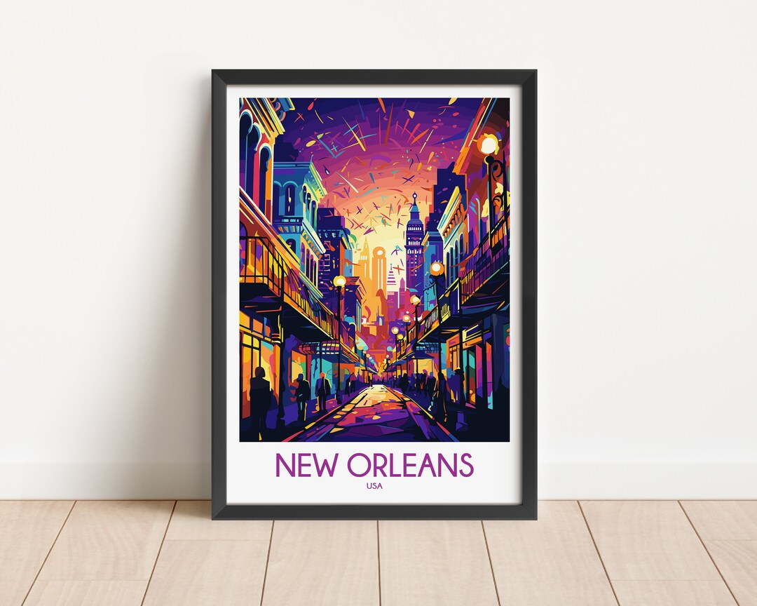 New Orleans Travel Poster New Orleans Travel Print USA Travel Poster ...