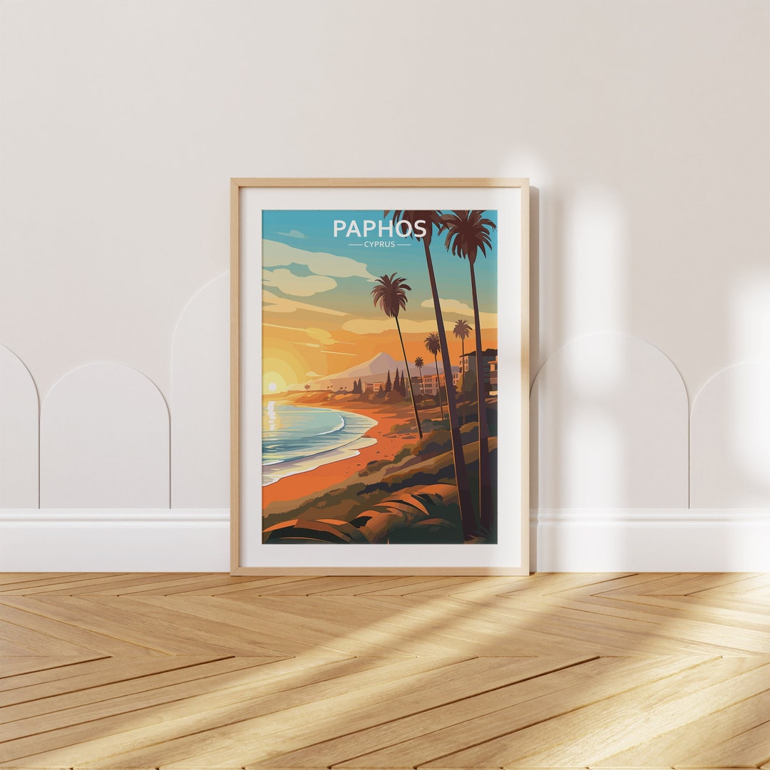 Paphos Travel Poster Paphos Travel Print Cyprus Travel Poster Cyprus ...