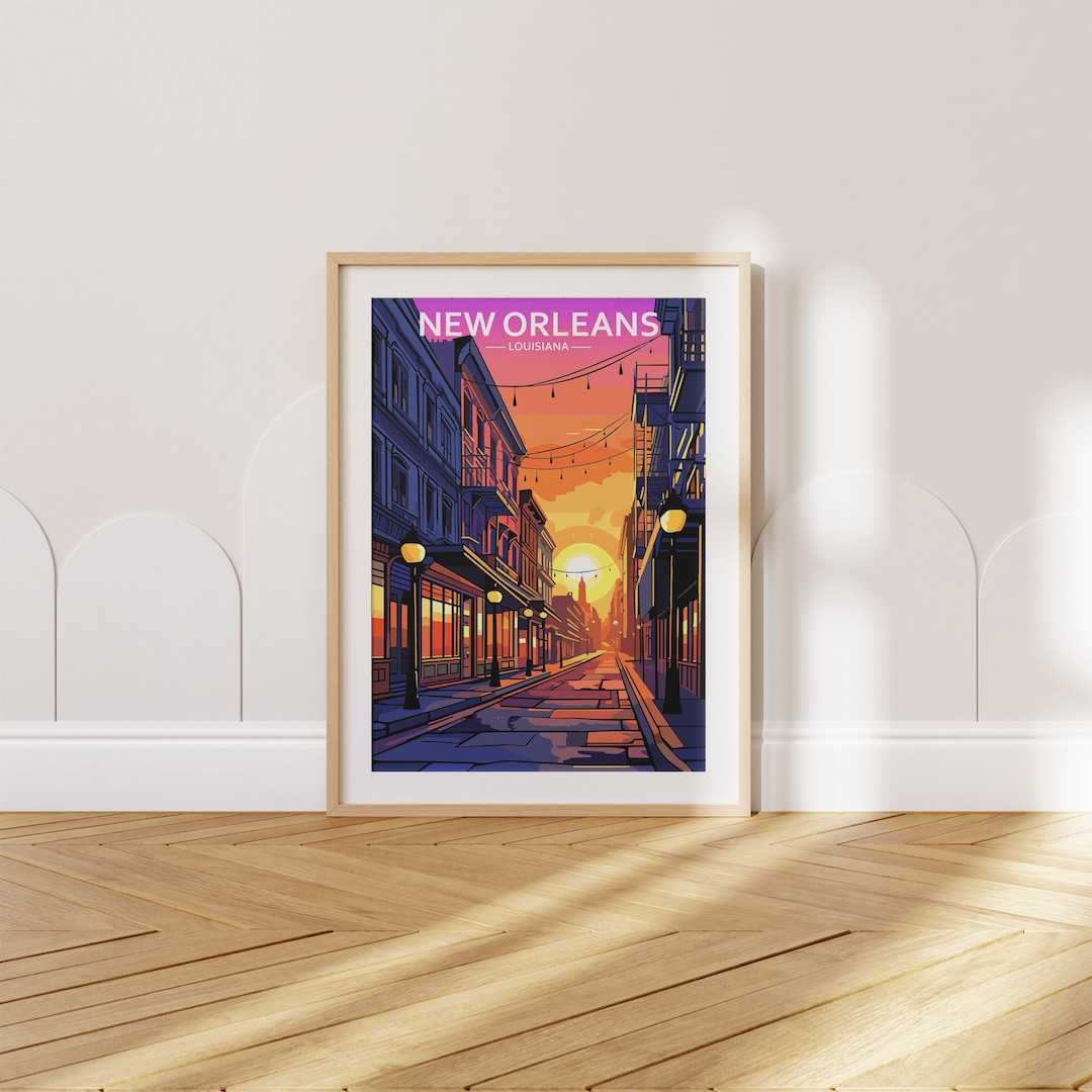 New Orleans Travel Poster New Orleans Travel Print Louisiana Travel ...