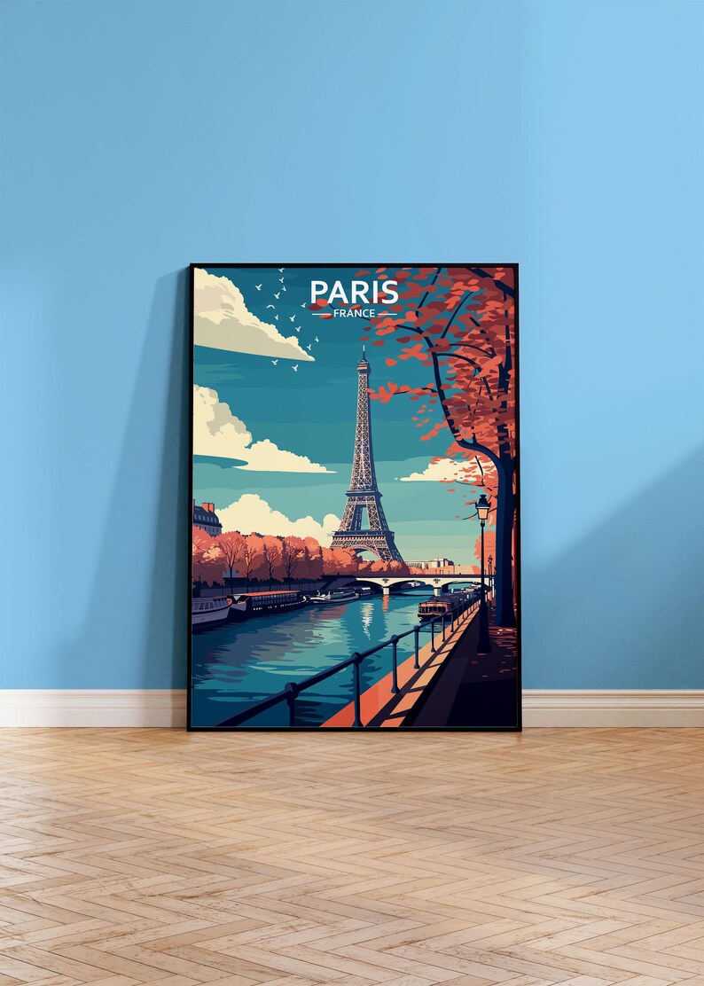 Paris Travel Poster, Eiffel Tower Art Print - Etsy UK