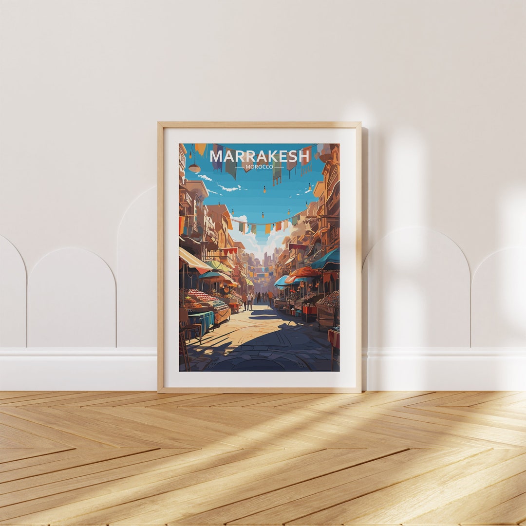 Marrakesh Travel Poster Marrakesh Travel Print Morocco Travel Poster ...