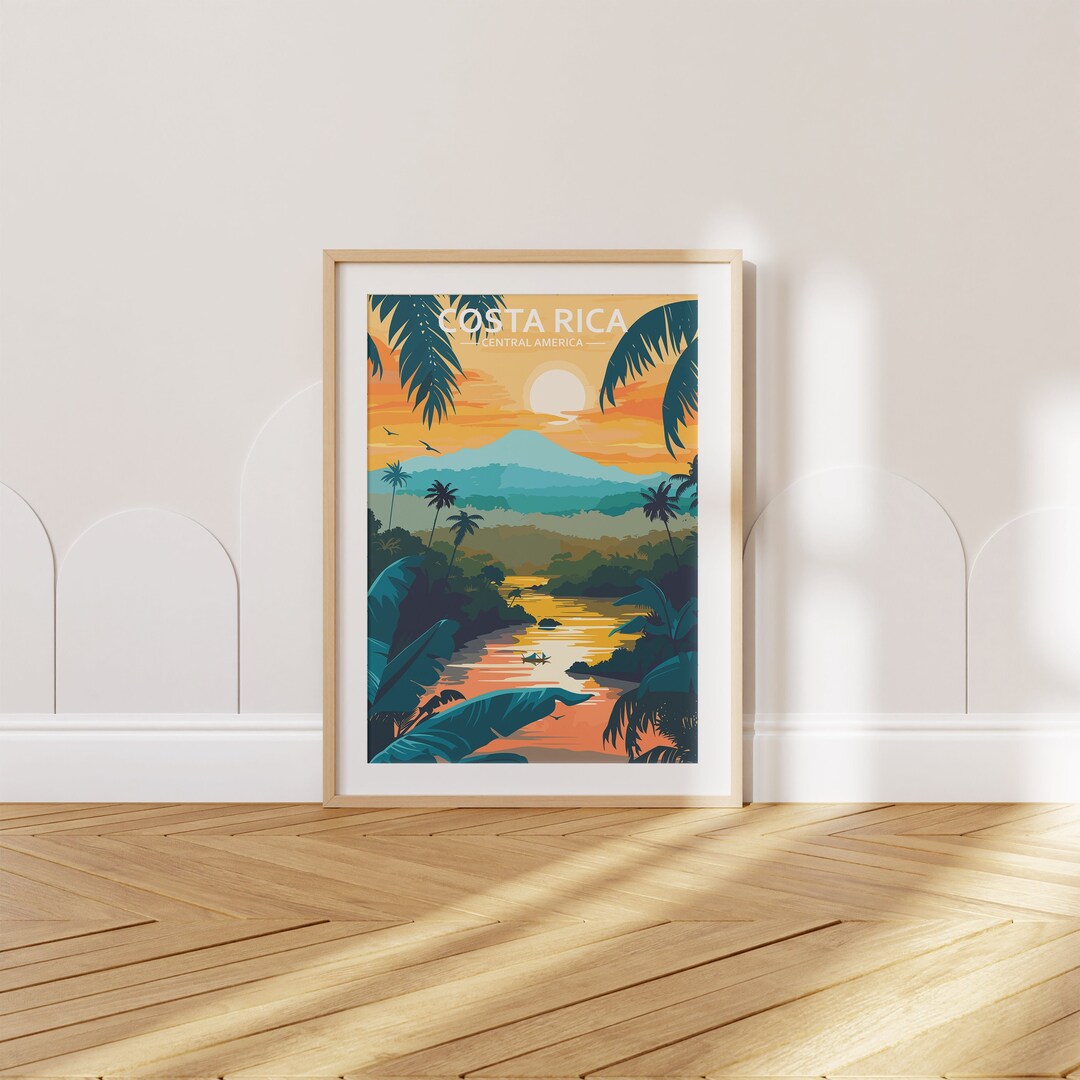 Costa Rica Travel Poster Costa Rica Travel Print Central America Travel ...