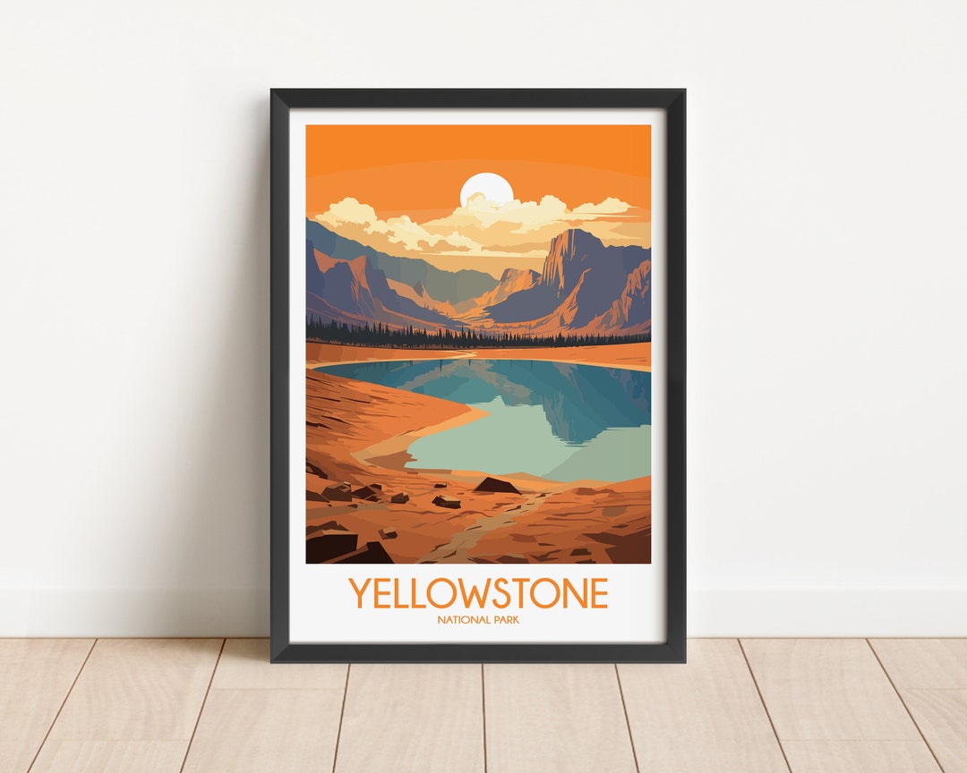 Yellowstone Travel Poster Yellowstone Travel Print National Park Travel ...