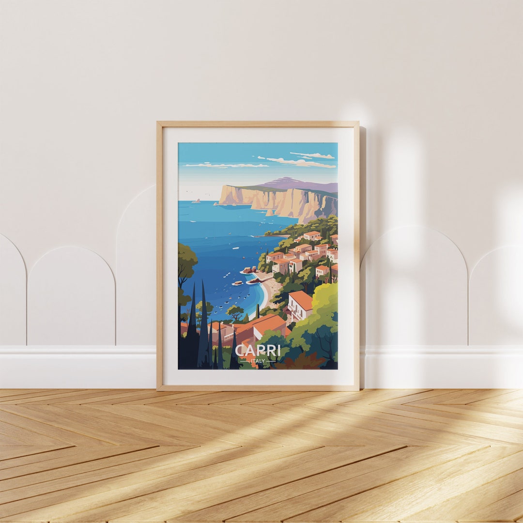 Capri Travel Poster Capri Travel Print Italy Travel Poster Italy Travel ...
