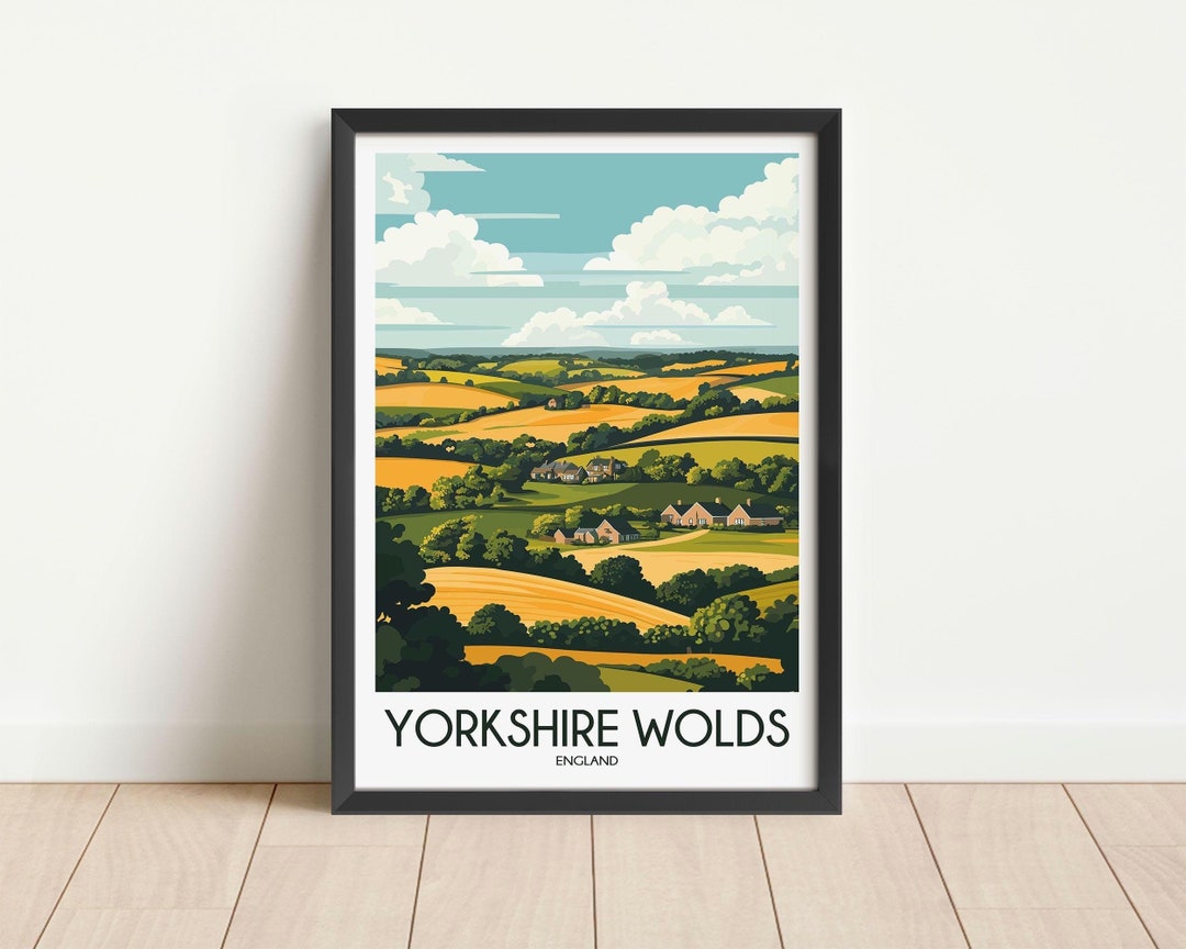 Yorkshire Wolds Travel Poster: England Wall Art Print - Etsy