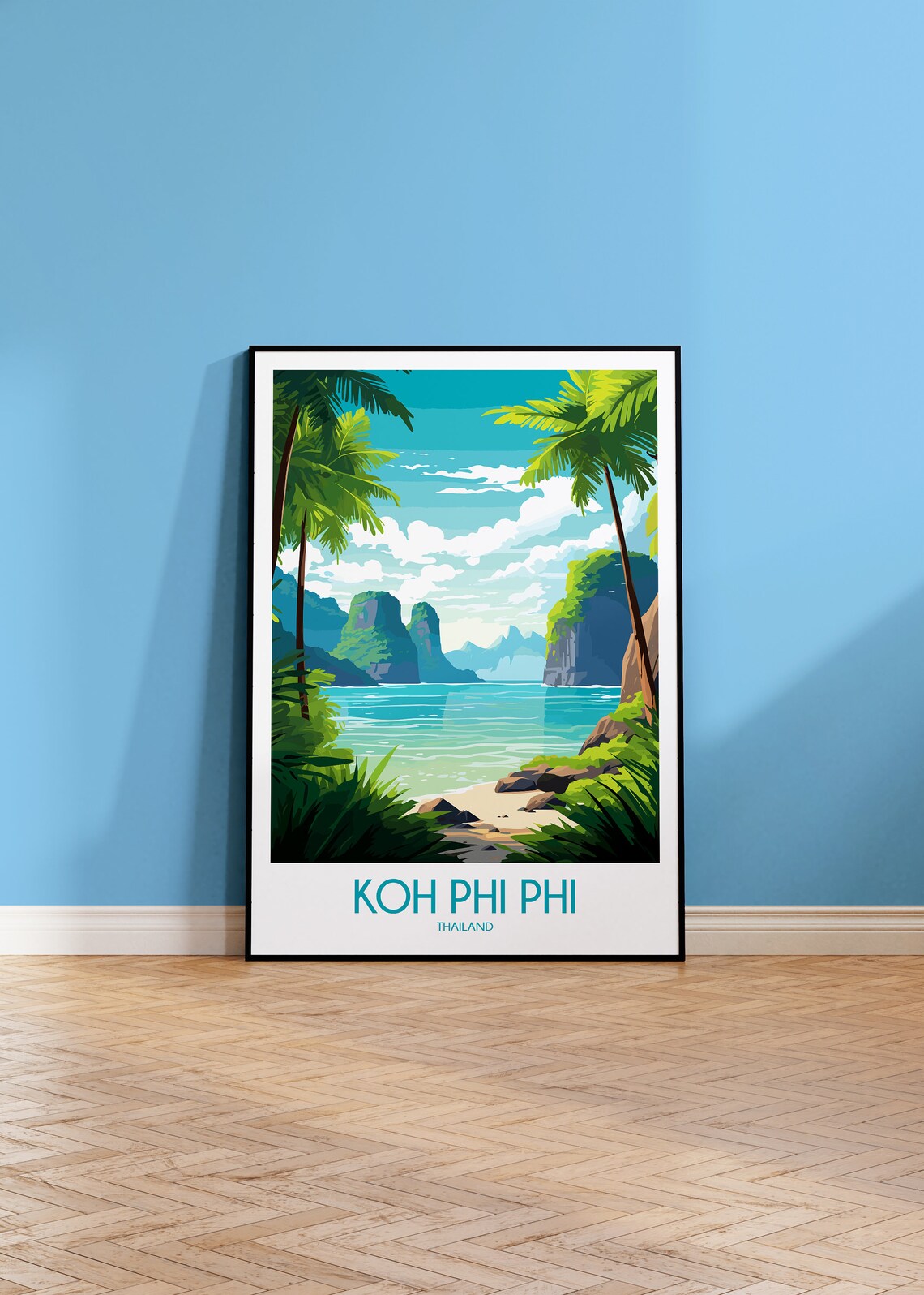 Koh Phi Phi Travel Poster Koh Phi Phi Travel Print Thailand Travel ...