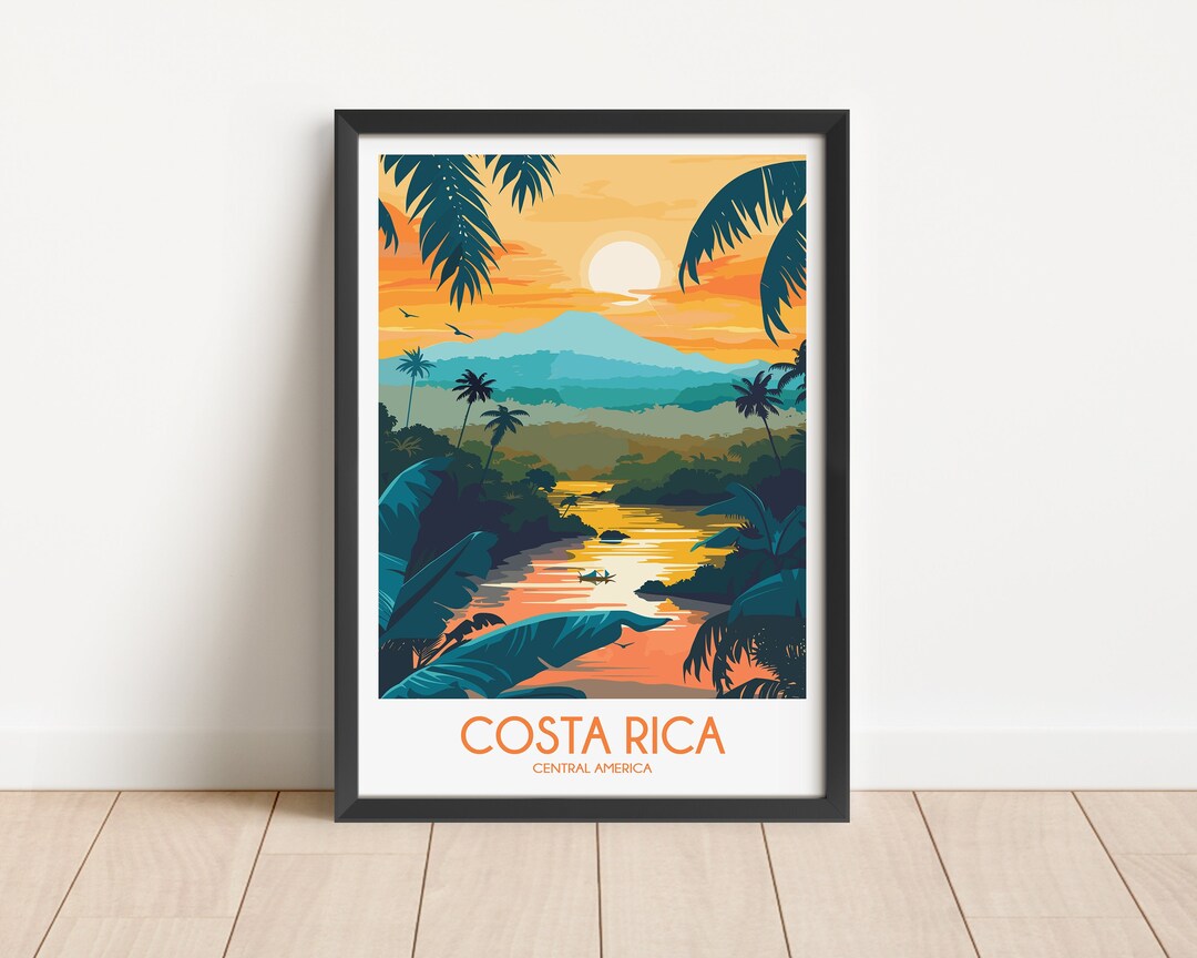 Costa Rica Travel Poster Costa Rica Travel Print Central America Travel ...