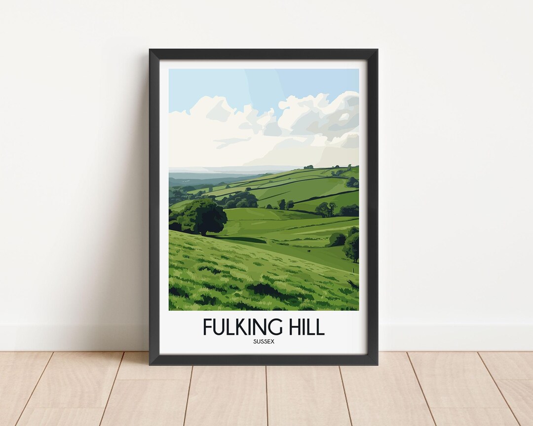 Fulking Hill Travel Poster: Sussex Art Print - Etsy