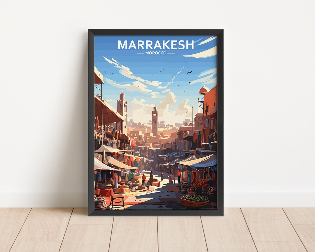 Marrakesh Travel Poster Marrakesh Travel Print Morocco Travel Poster ...