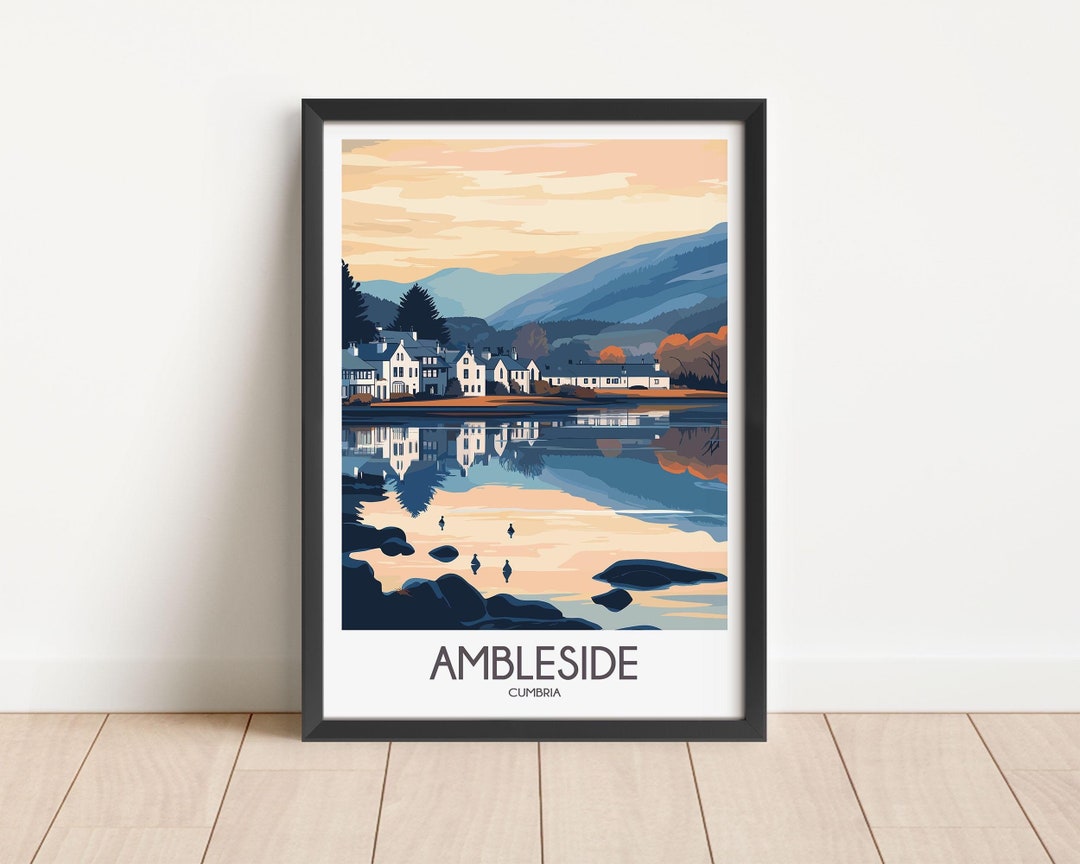 Ambleside Travel Poster: Cumbria Lake District Art Print - Etsy
