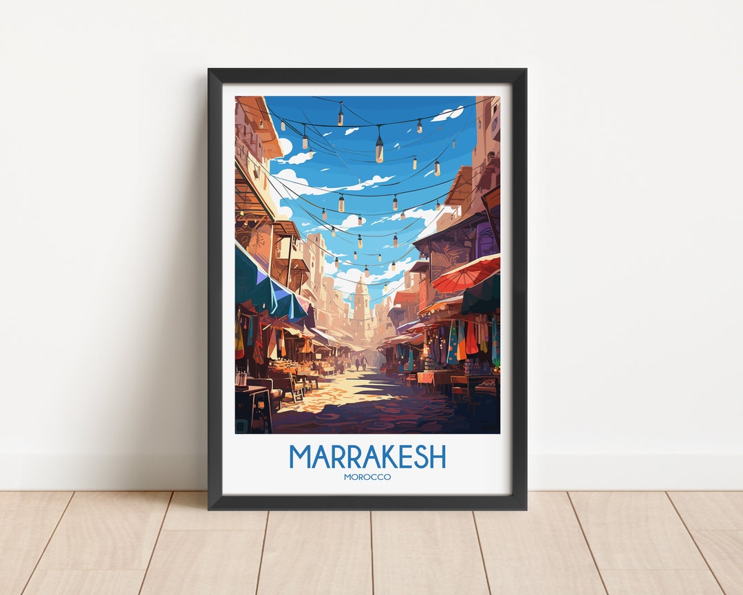 Marrakesh Travel Poster Marrakesh Travel Print Morocco Travel Poster ...