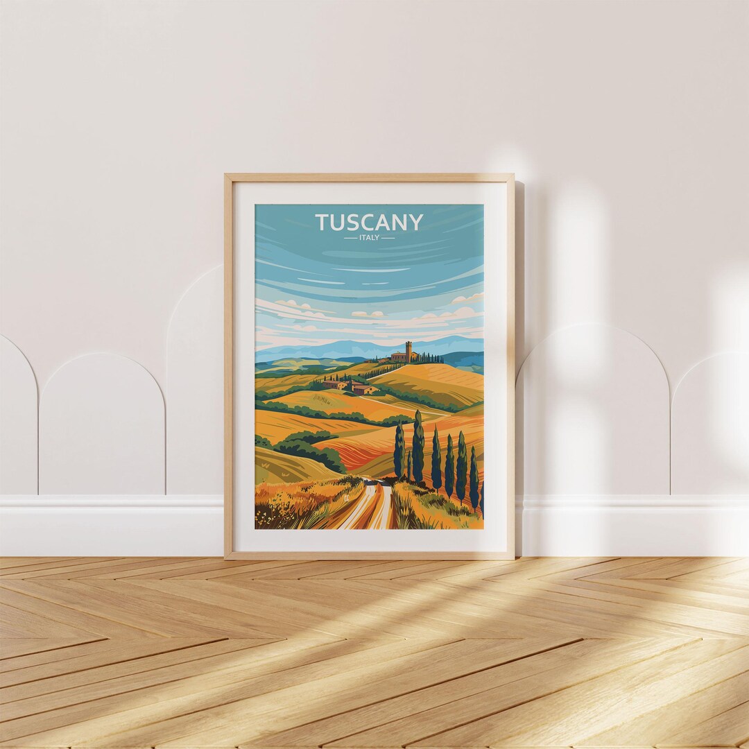 Tuscany Travel Poster Tuscany Travel Print Italy Travel Poster Italy ...