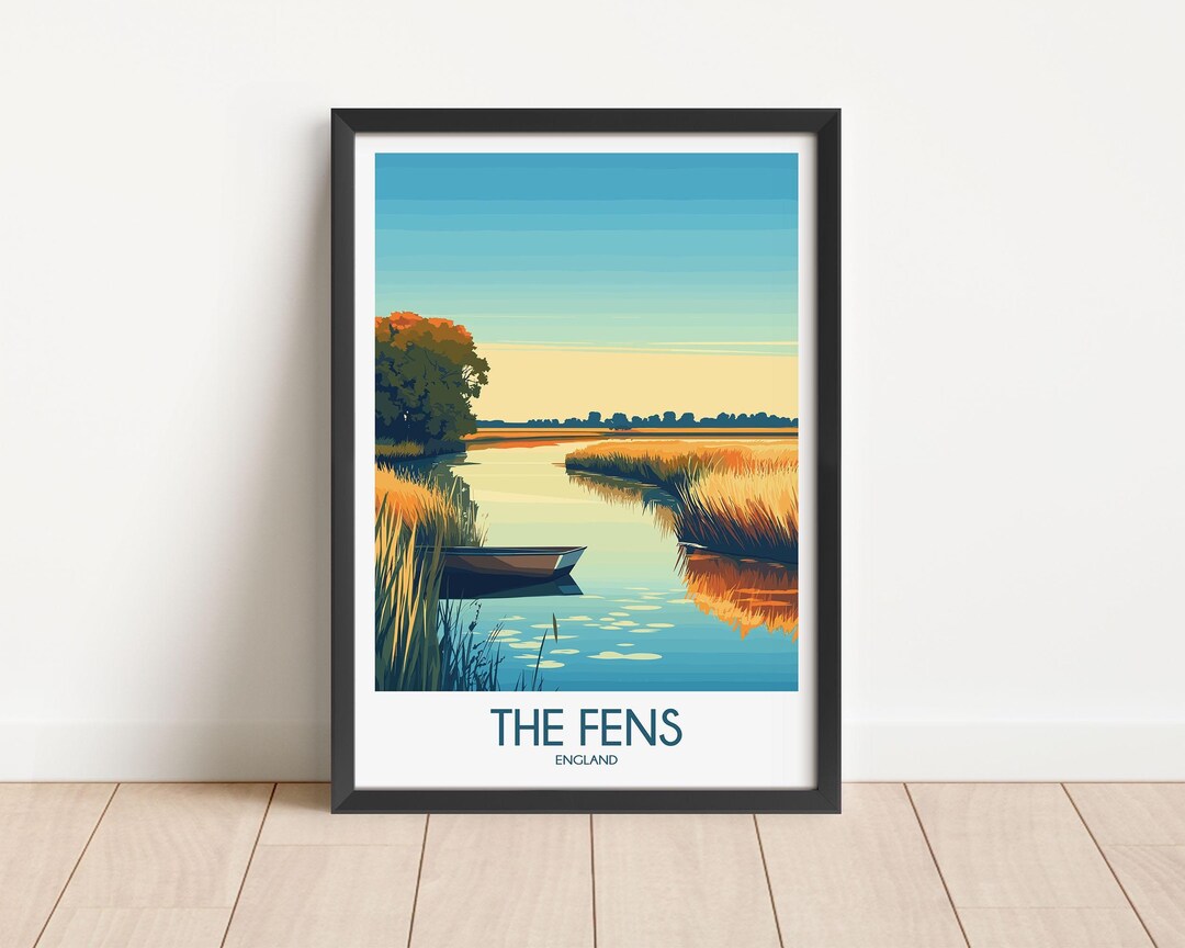 The Fens England Travel Poster, Vintage Style Wall Art - Etsy