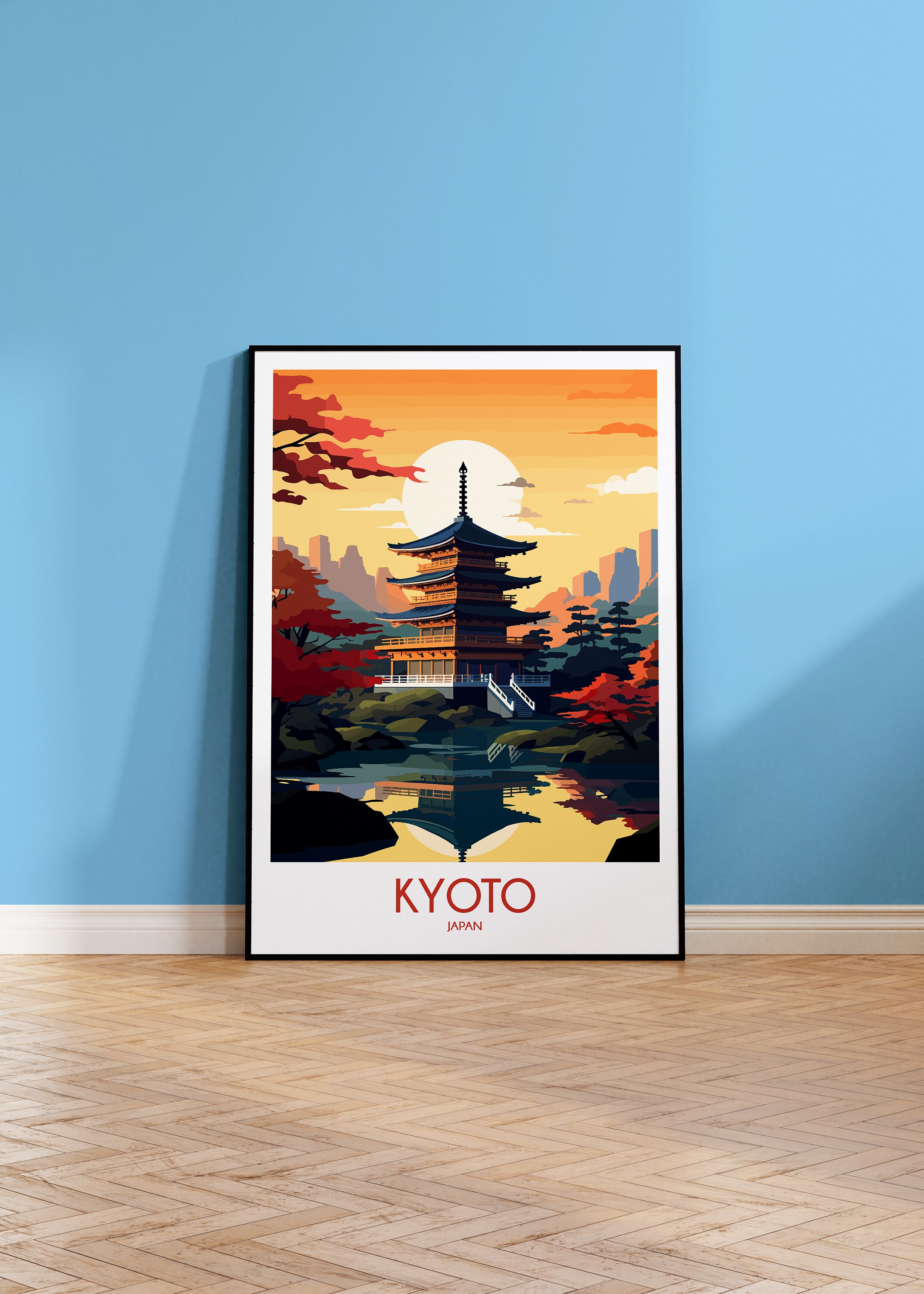 Kyoto Travel Poster Kyoto Travel Print Japan Travel Poster Japan Travel Print Wall Art Art Decor ...