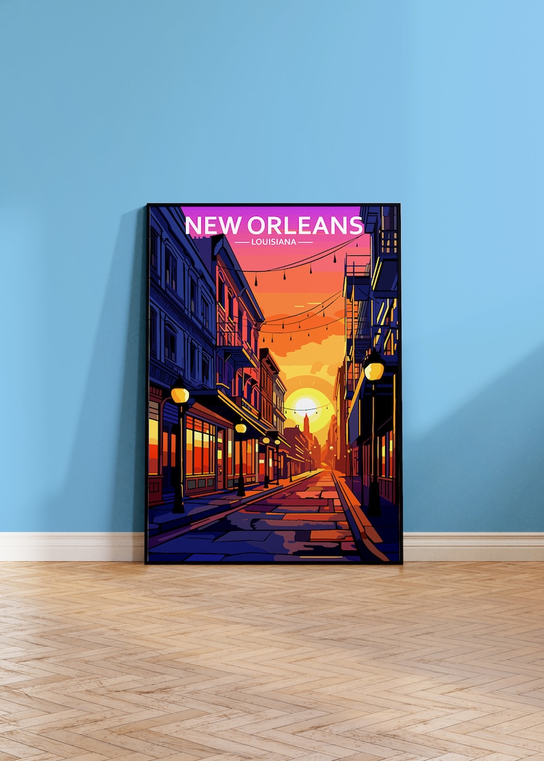New Orleans Travel Poster New Orleans Travel Print Louisiana Travel ...