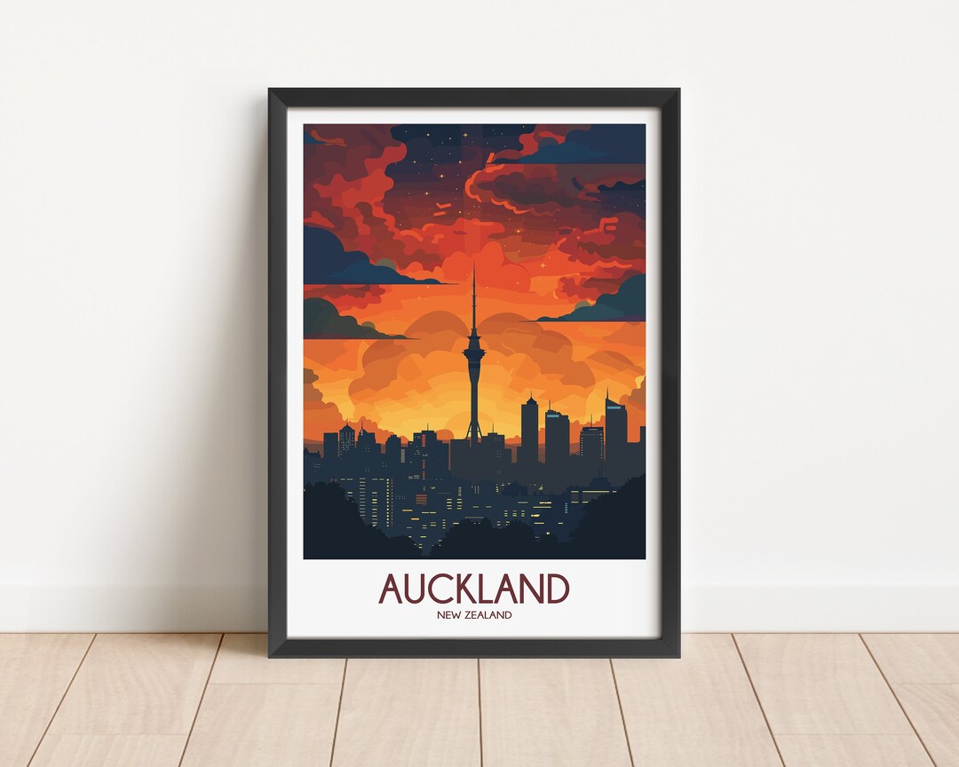 Auckland Travel Poster Auckland Travel Print New Zealand Travel Poster ...