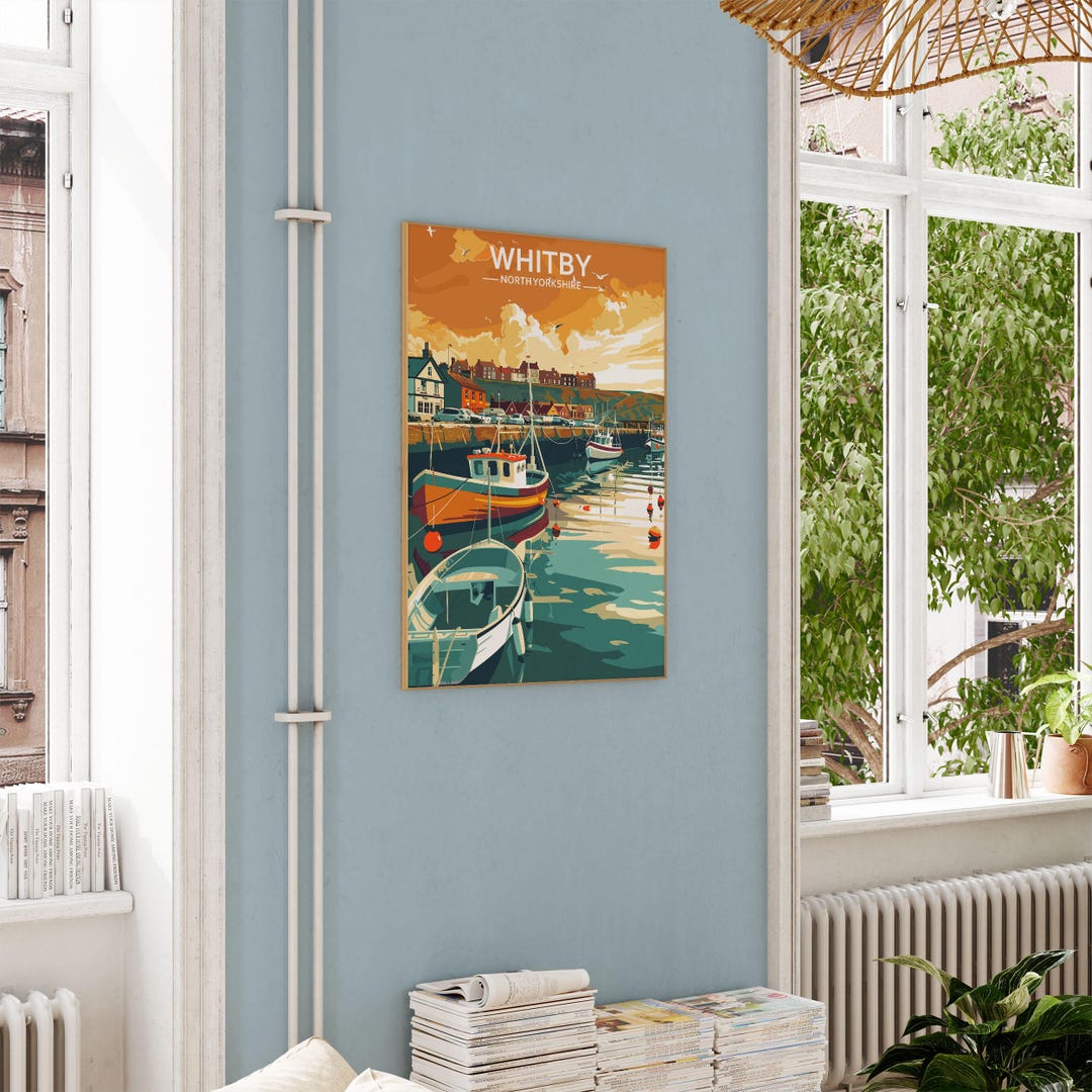 Whitby Travel Poster Whitby Travel Print North Yorkshire Travel Poster ...
