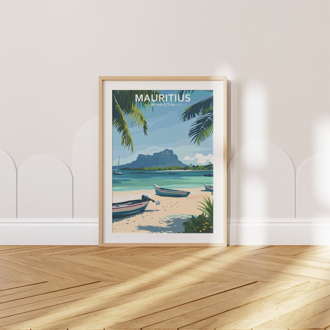 Mauritius Travel Poster Mauritius Travel Print Indian Ocean Travel ...