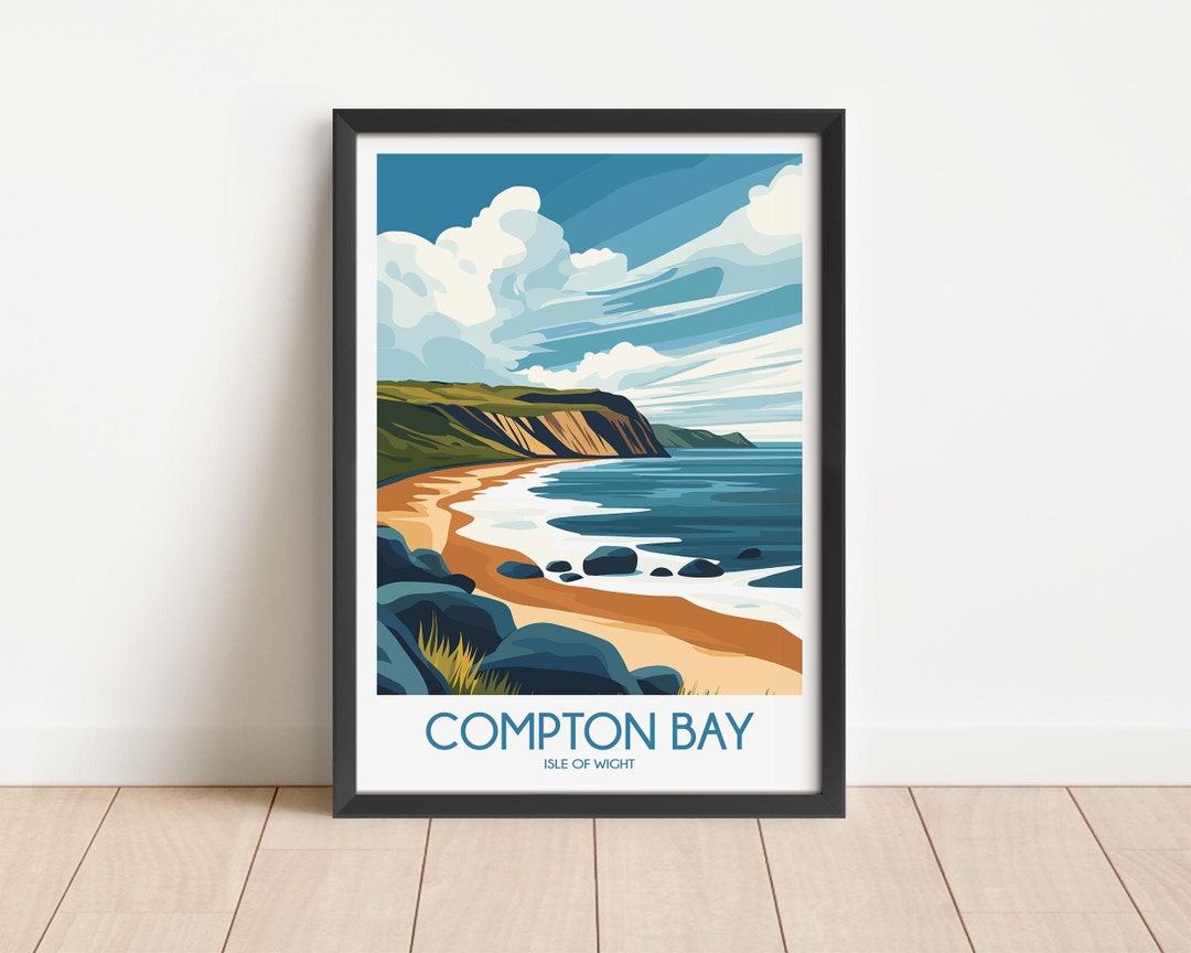 Compton Bay Travel Poster Compton Bay Travel Print Isle of Wight Travel ...