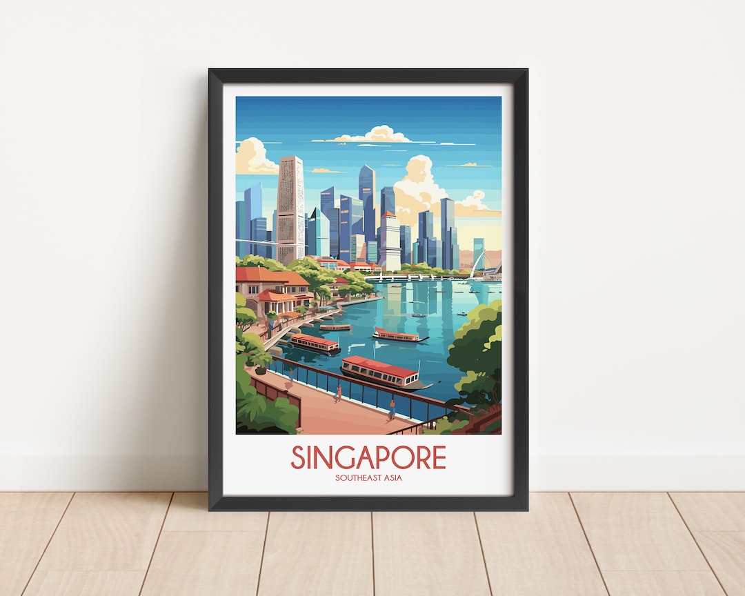 Singapore Travel Poster: Southeast Asia Wall Art Print - Etsy
